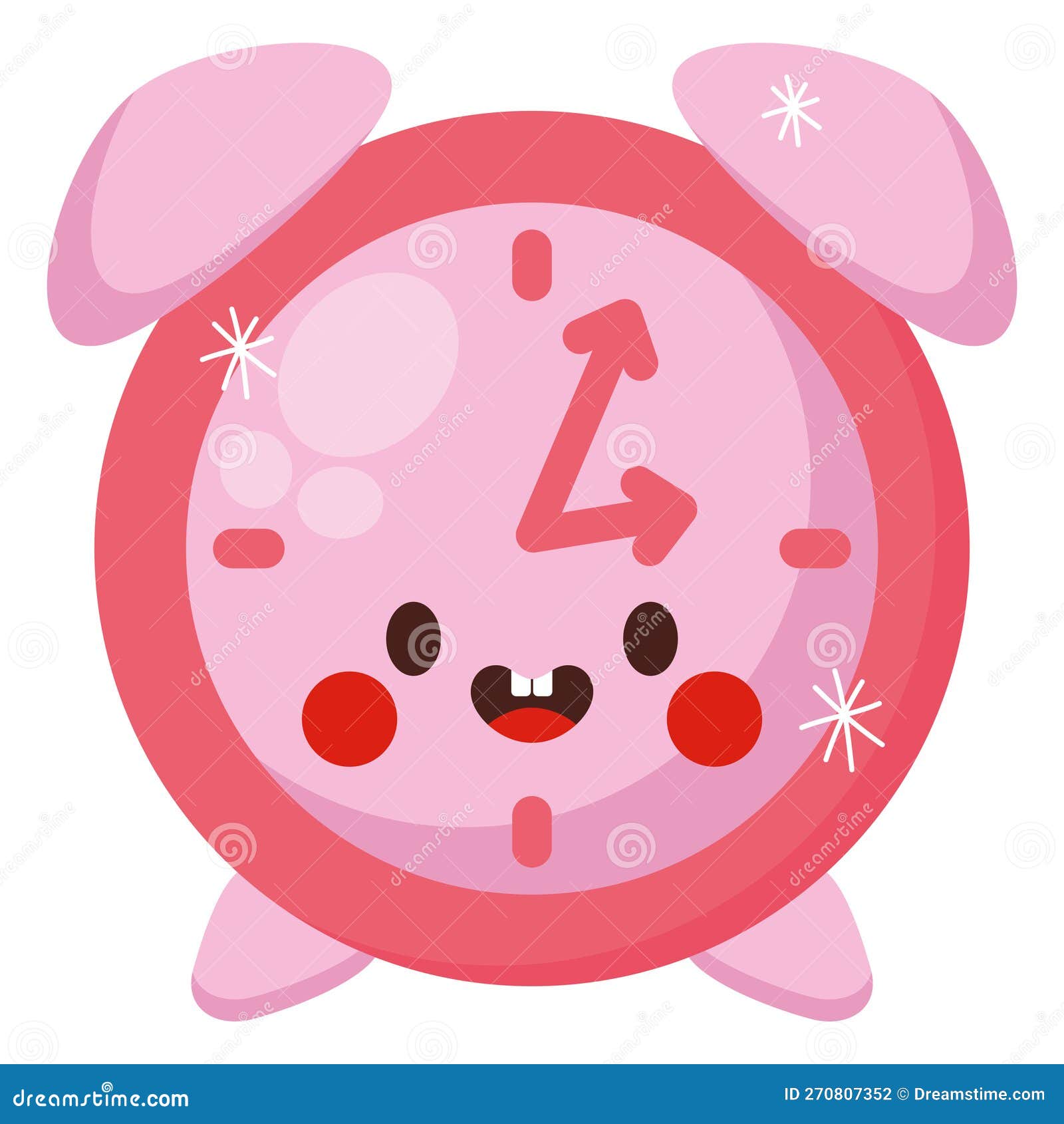 Kawaii clock design stock vector. Illustration of time - 270807352