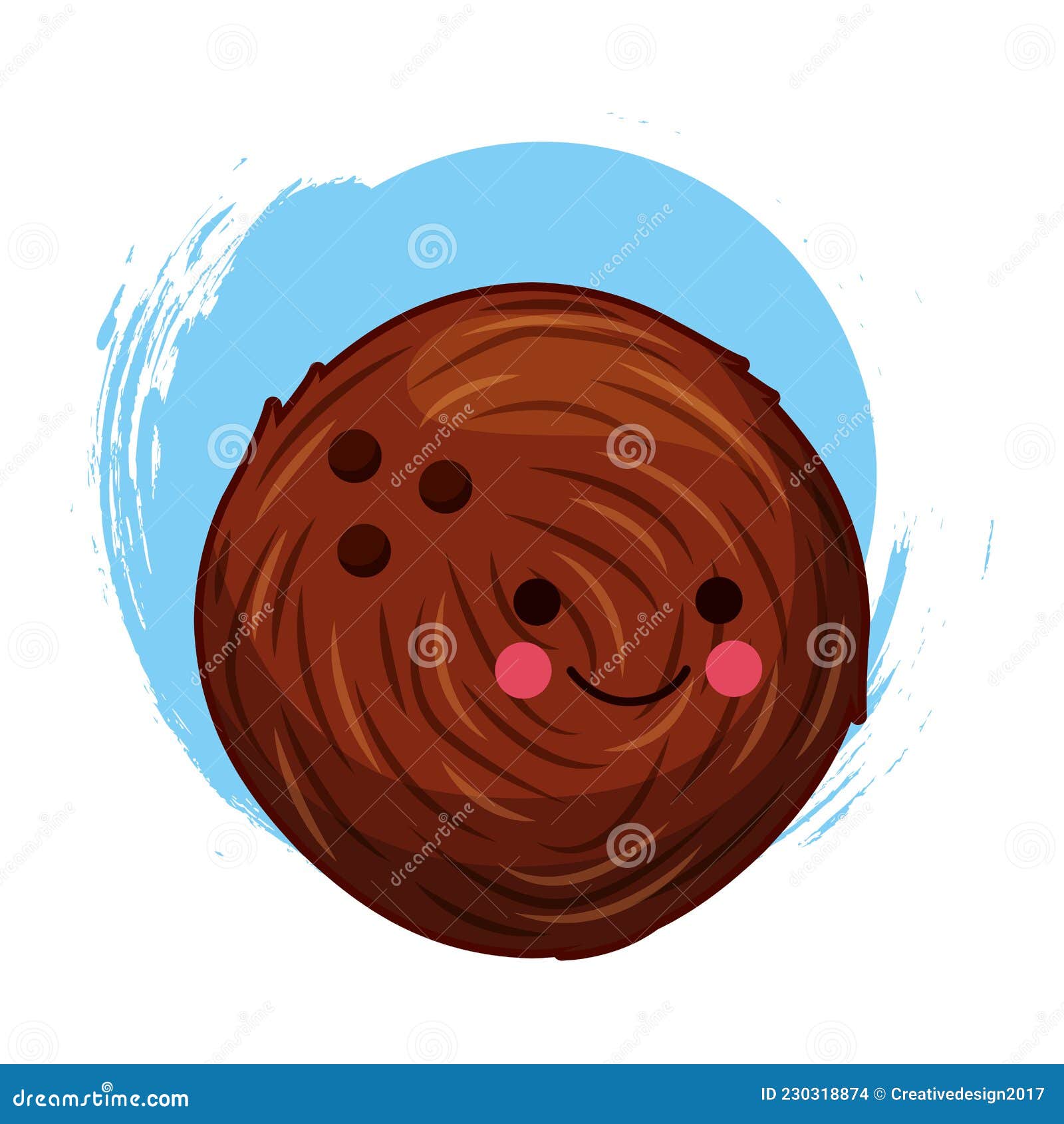 Kawaii coconut character stock vector. Illustration of sweet - 230318874