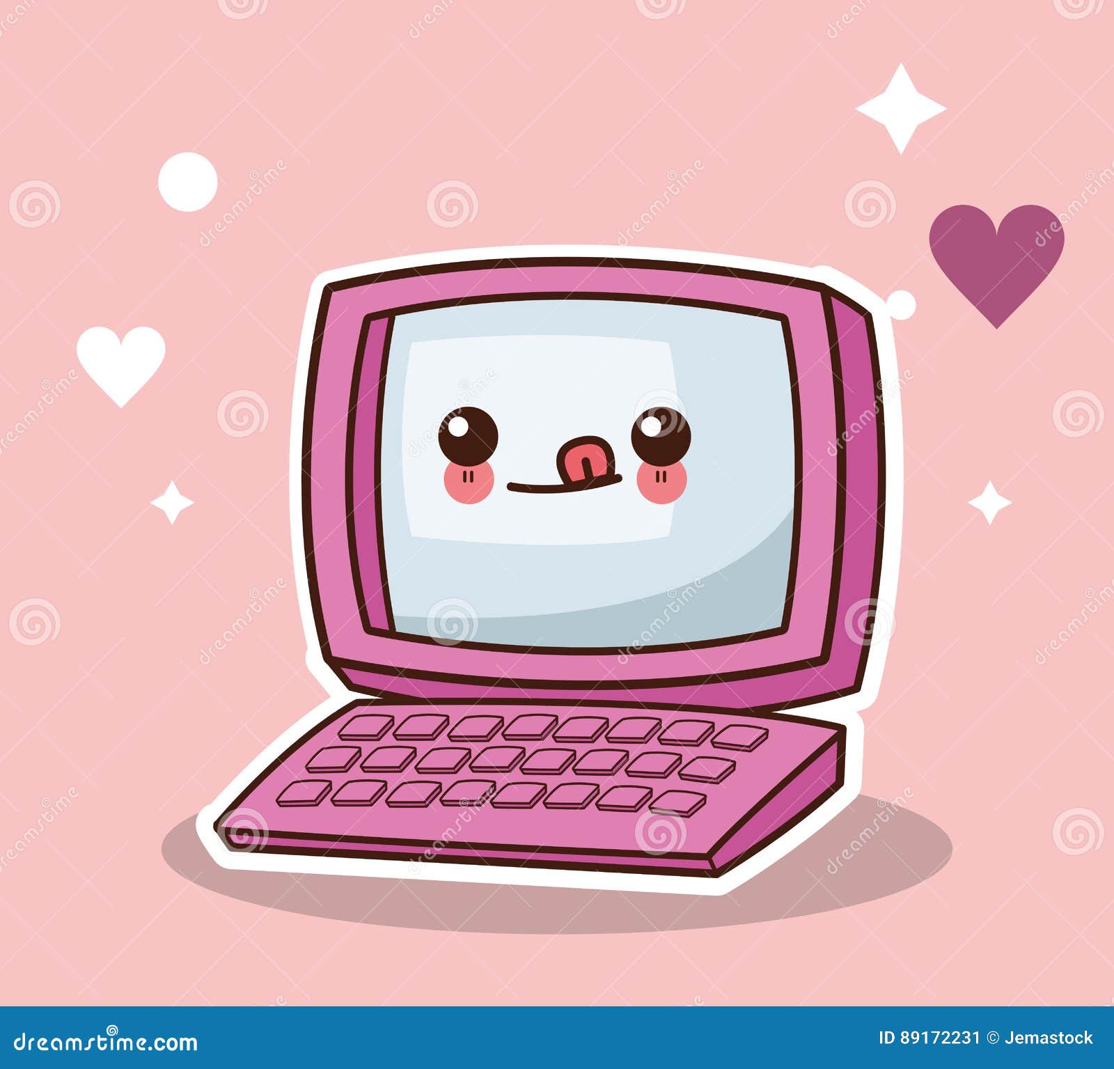 Monitor Computer Kawaii Character Royalty-Free Illustration ...