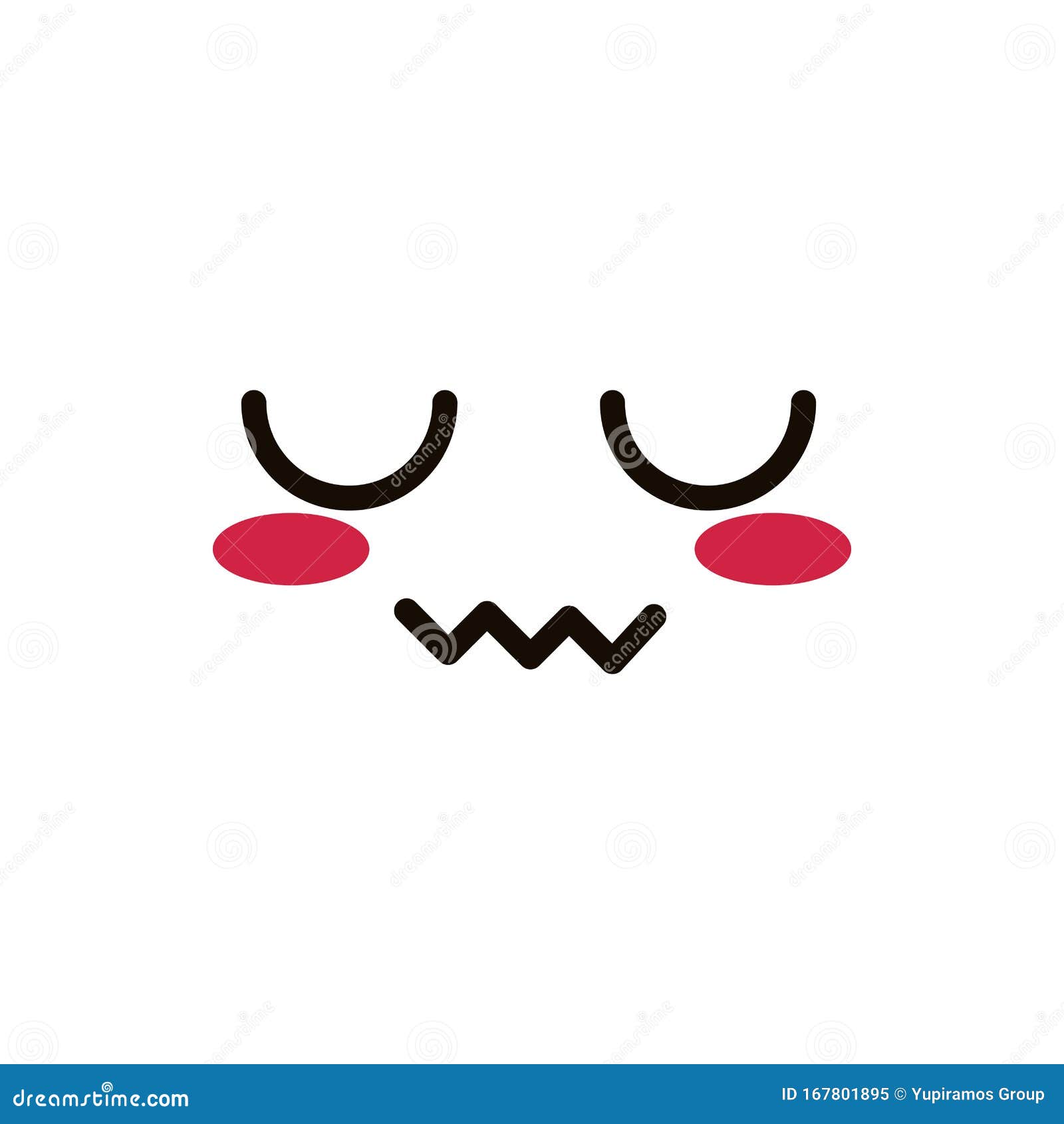 Kawaii Cute Face Expression Eyes and Mouth Stock Vector - Illustration ...