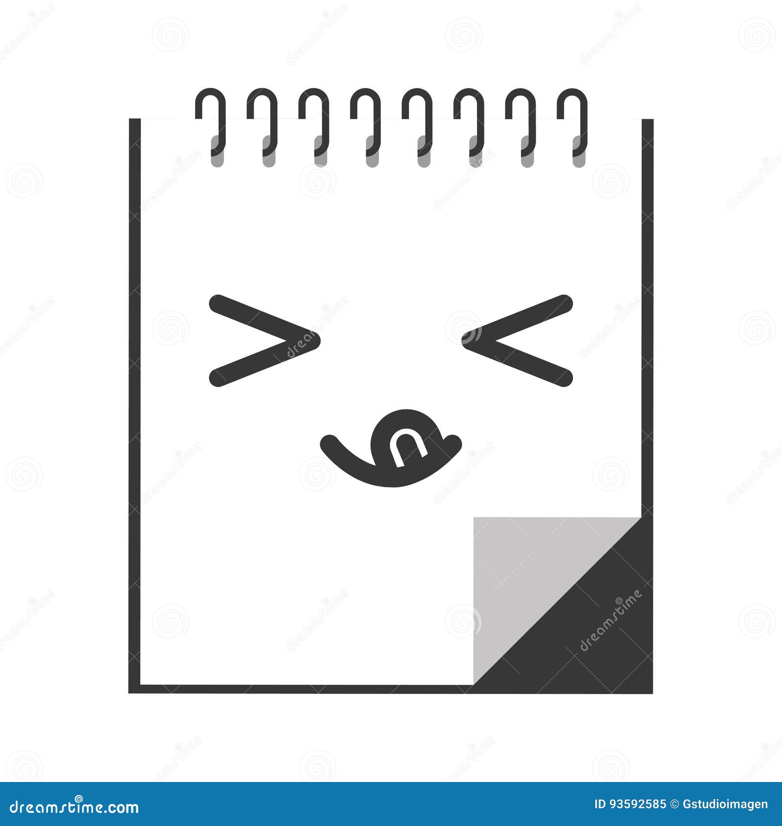 Kawaii diary cartoon stock vector. Illustration of calendar - 93592585