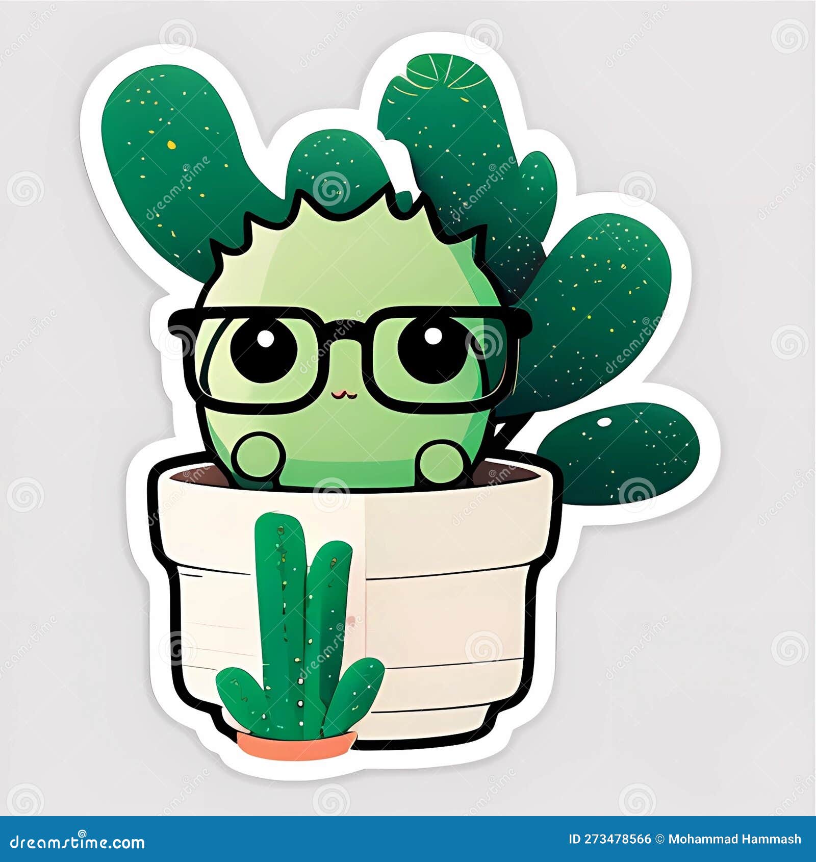 Kawaii Focus Sticker, Made with Generative AI Stock Illustration ...