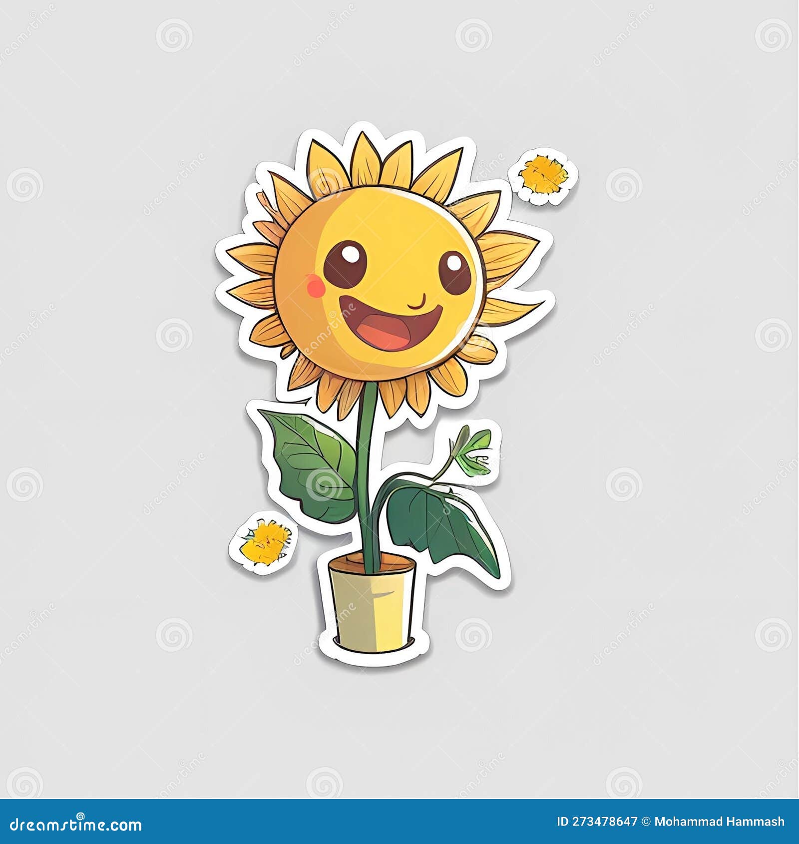 Kawaii Focus Sticker, Made with Generative AI Stock Illustration ...