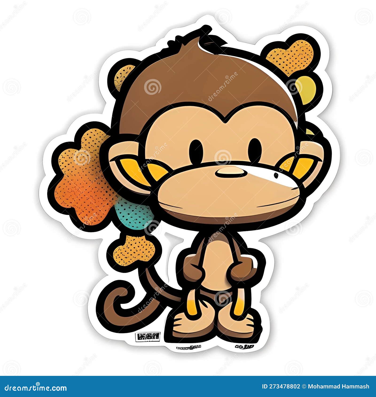 Kawaii Focus Sticker, Made with Generative AI Stock Illustration ...