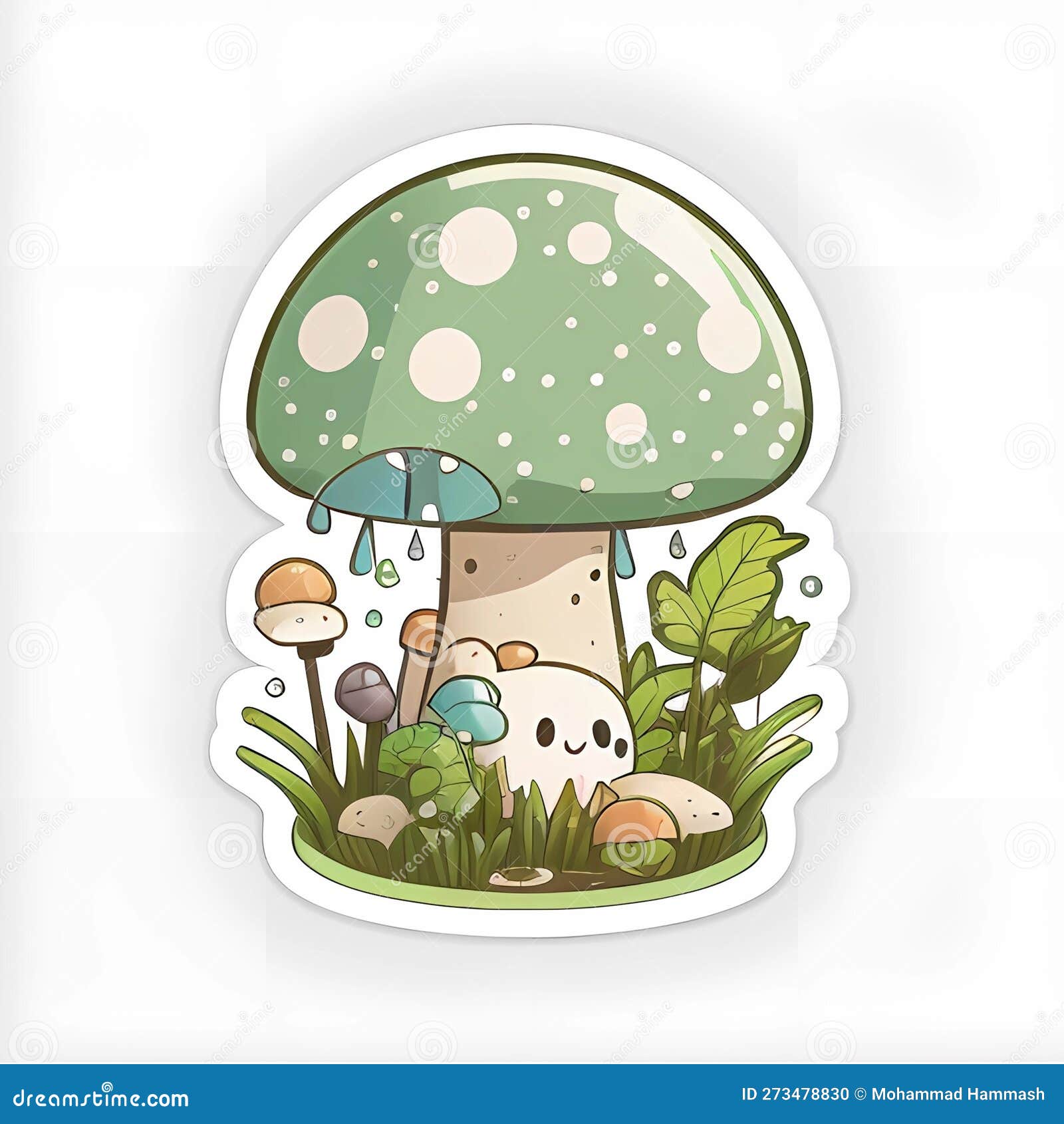 Kawaii Focus Sticker, Made with Generative AI Stock Illustration ...