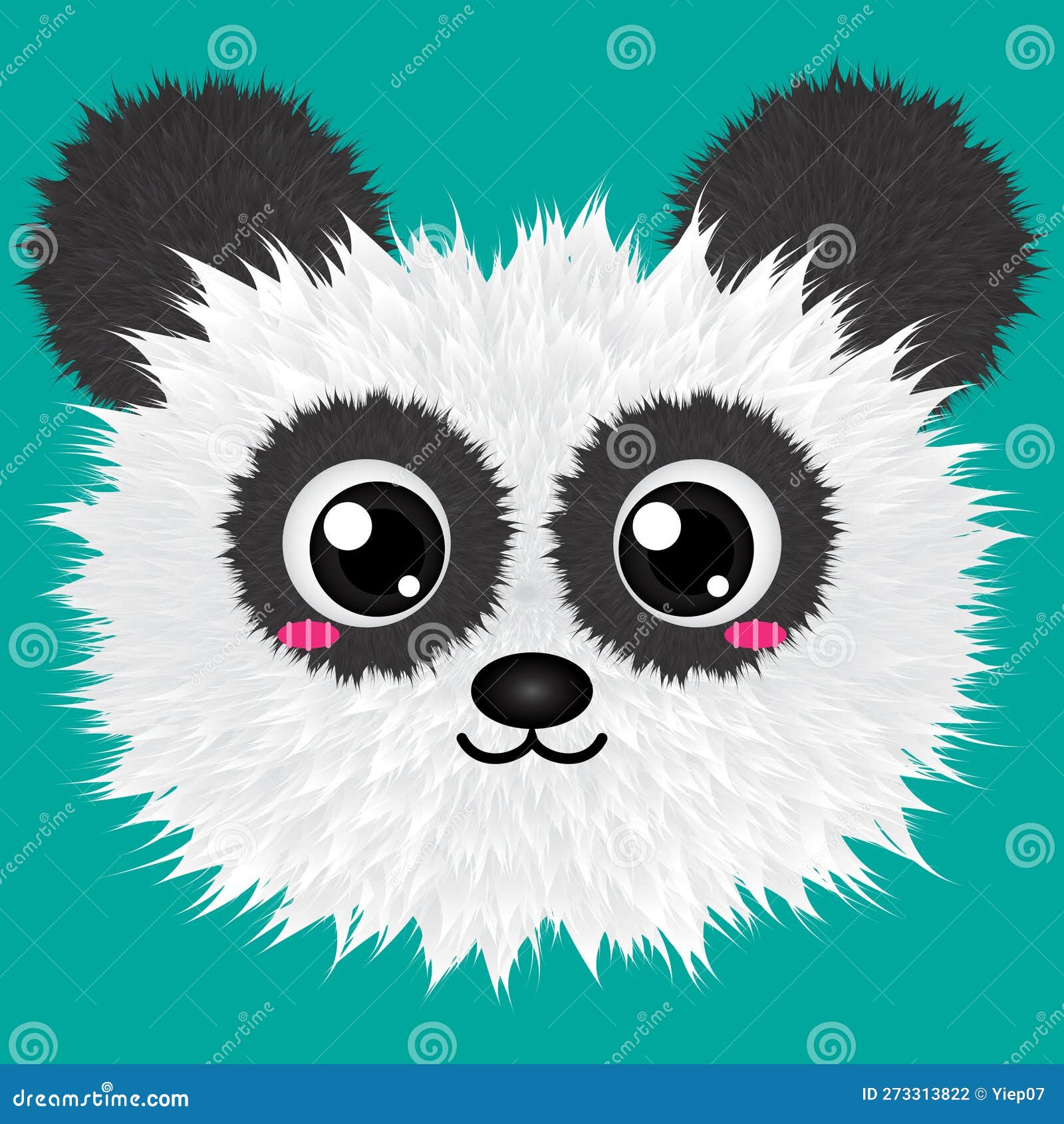 Kawaii Furry Panda stock vector. Illustration of drawing - 273313822