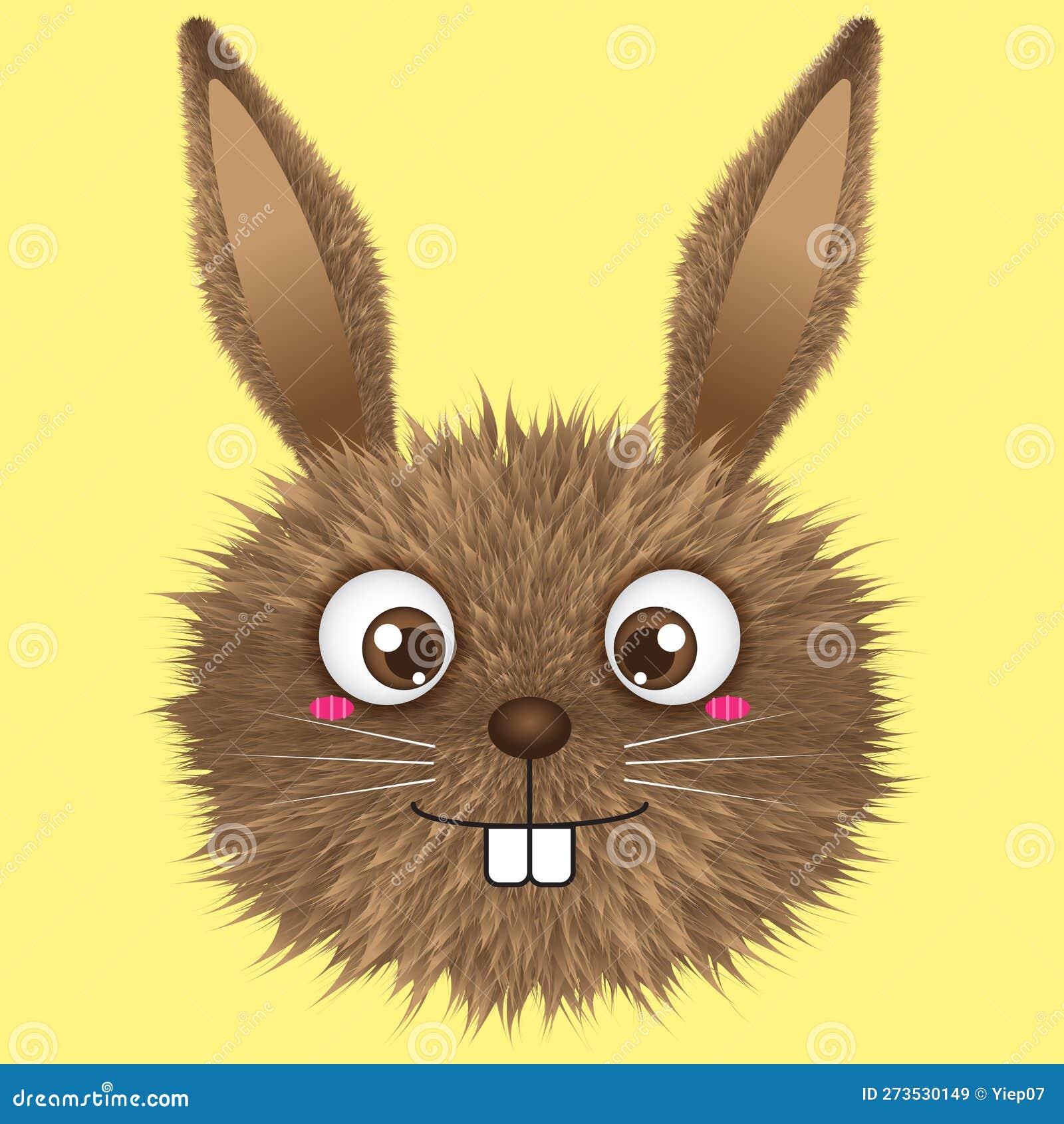 Kawaii Furry Rabbit Illustration Stock Vector - Illustration of hare ...