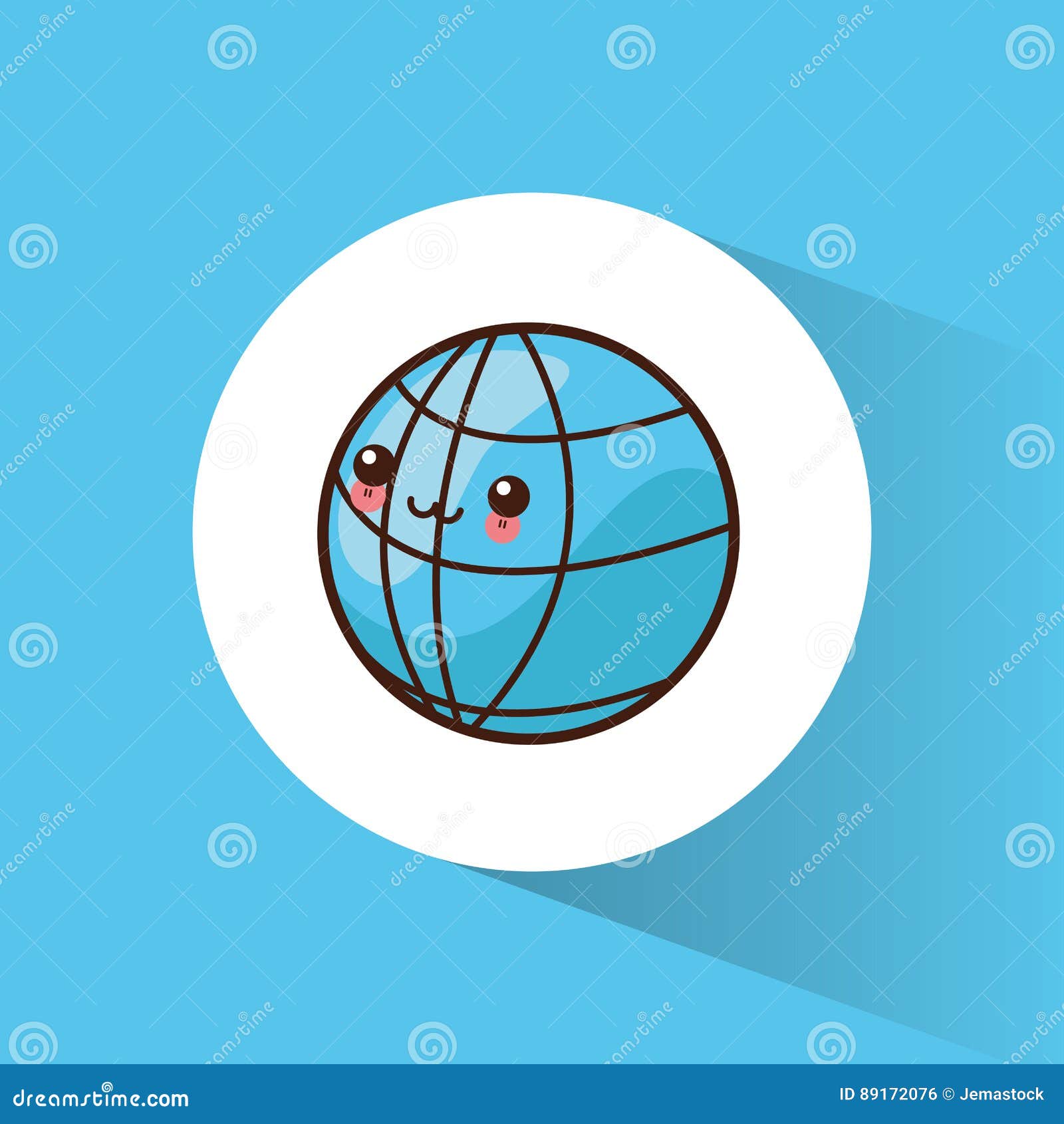 Kawaii global world image stock illustration. Illustration of concept ...