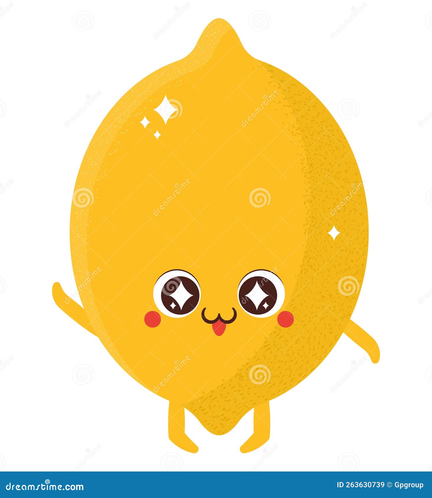 Kawaii lemon illustration stock vector. Illustration of vector - 263630739