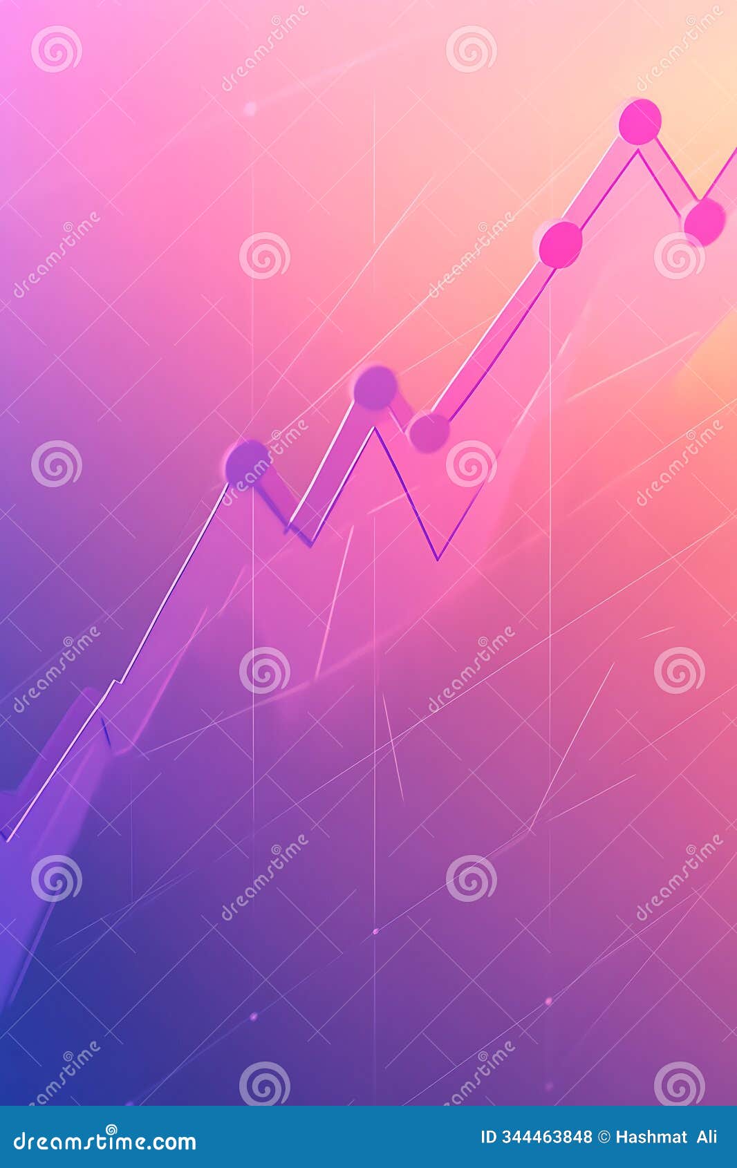 Kawaii Line Chart on a Soft Gradient Backdrop Stock Illustration ...