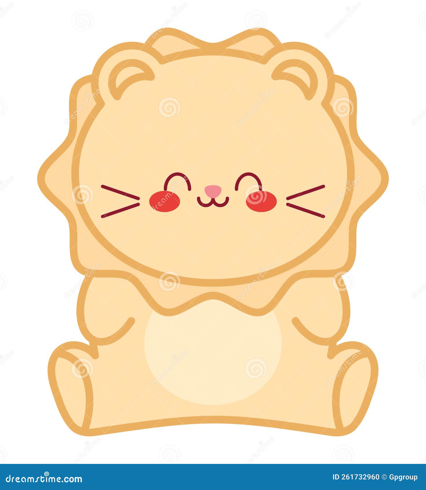 Kawaii lion design stock vector. Illustration of vector - 261732960
