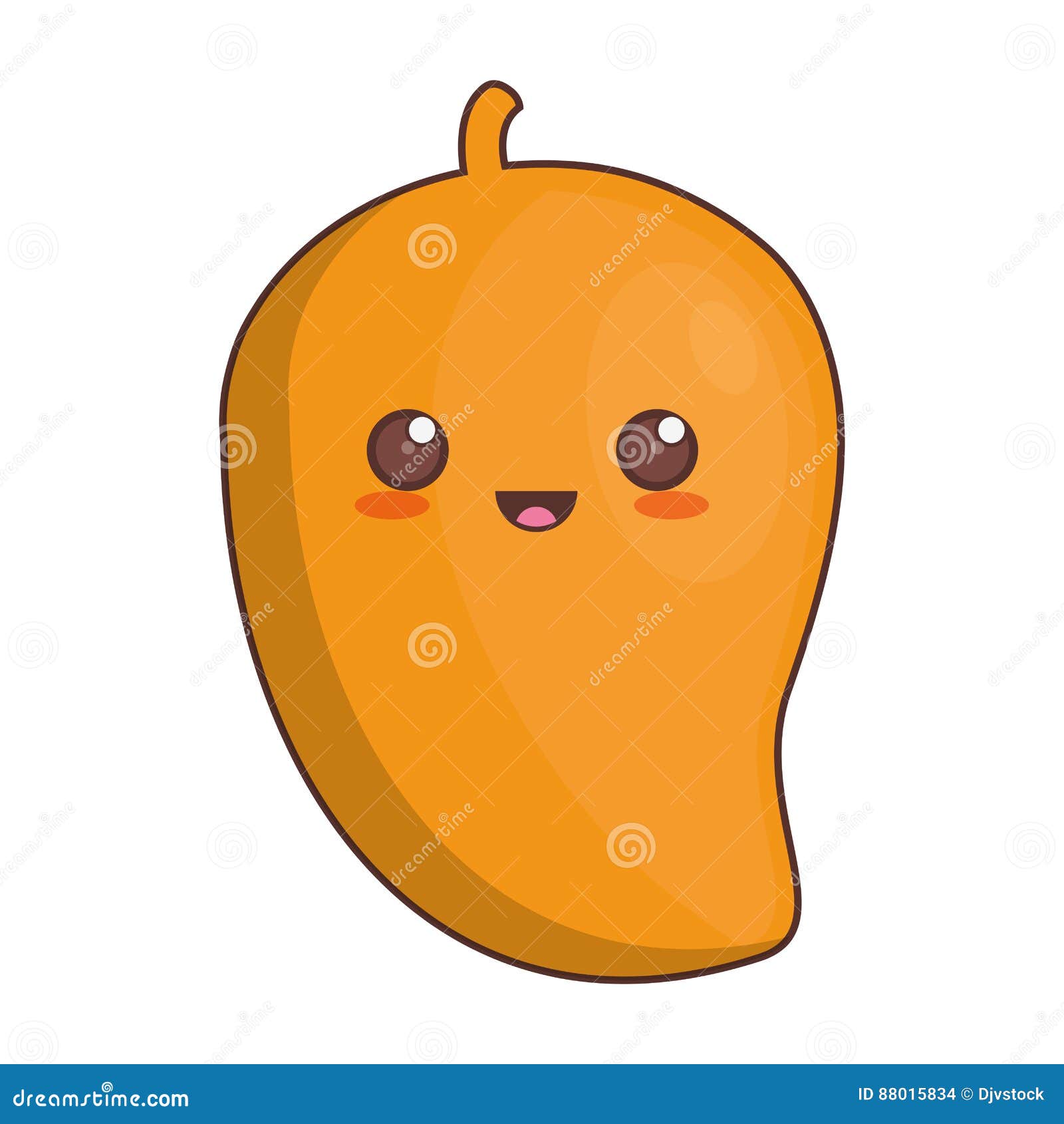 Kawaii mango fruit icon stock illustration. Illustration of food - 88015834