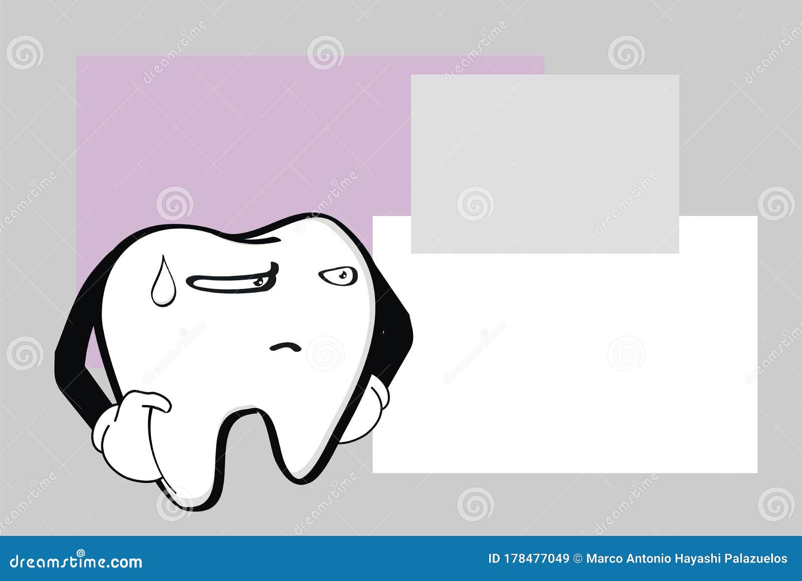 Kawaii Molar Tooth Cartoon Grumpy Expression Background Stock Vector ...