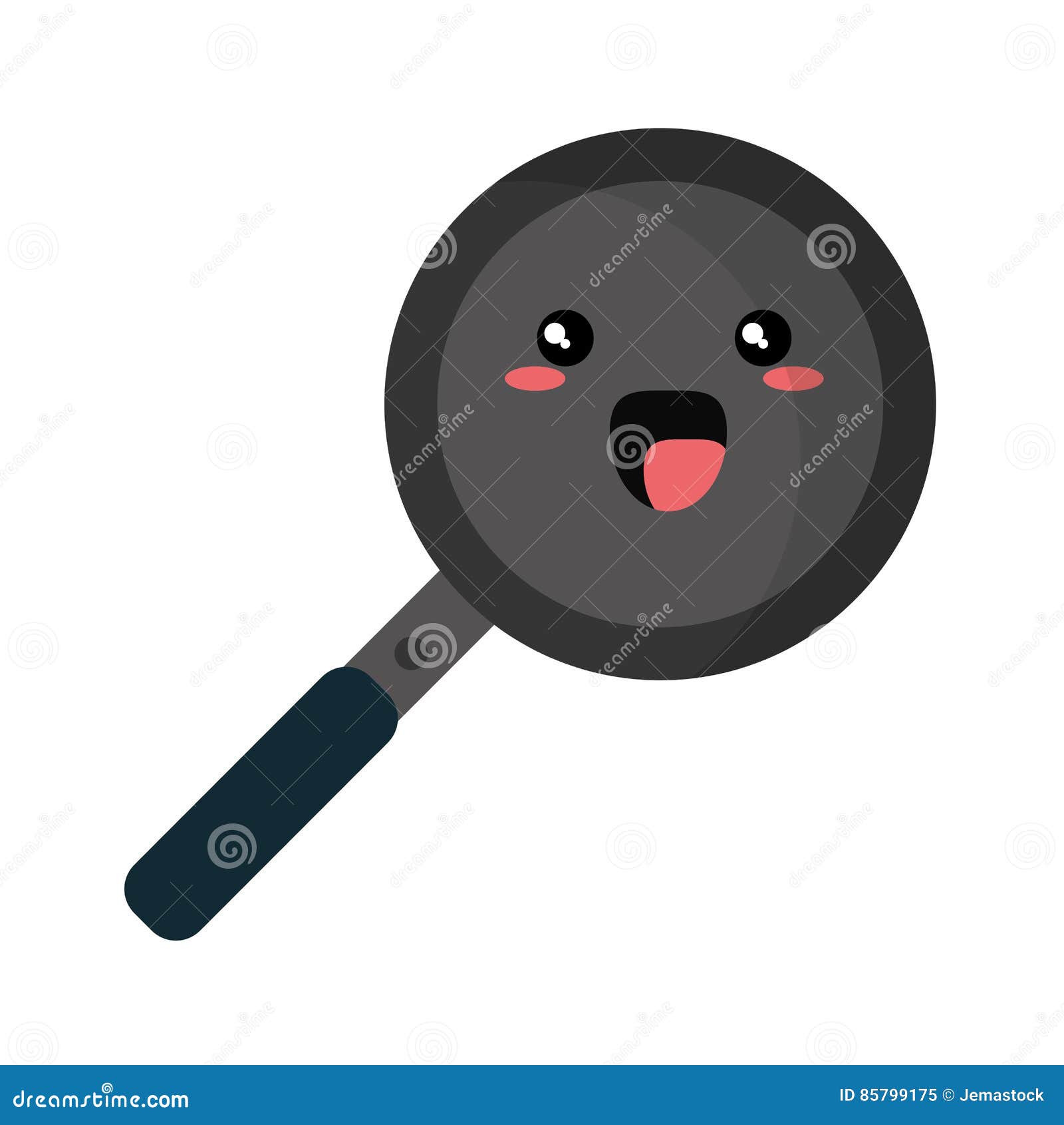 Kawaii Pan Cooking Funny Icon Stock Vector - Illustration of cartoon ...