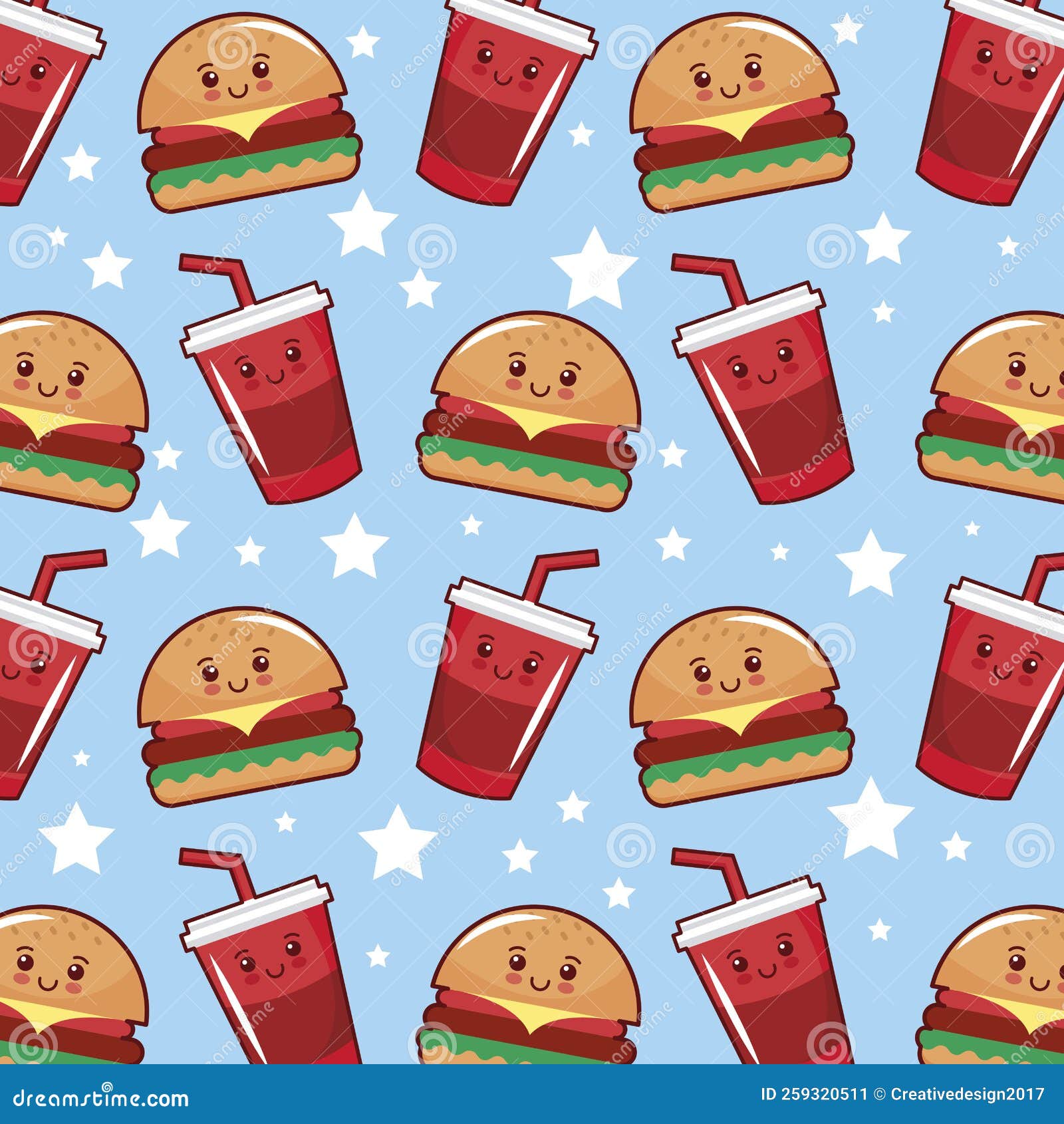 Kawaii parttern background stock vector. Illustration of wallpaper ...