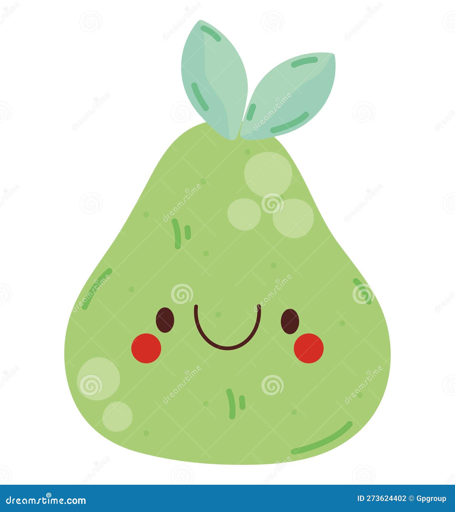 Kawaii pear design stock vector. Illustration of nutrition - 273624402