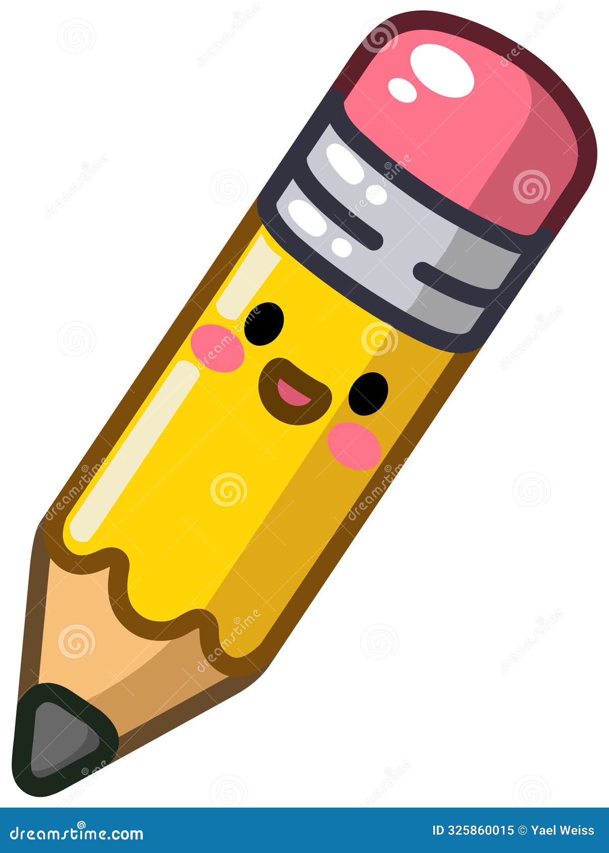 Kawaii Pencil stock vector. Illustration of cute, kawaii - 325860015