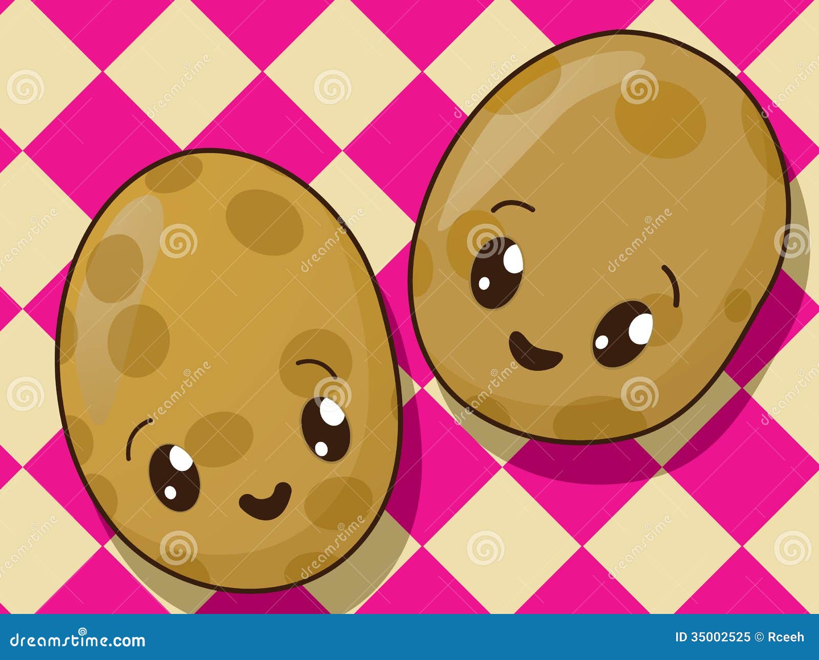 Kawaii potato icons stock vector. Illustration of cool - 35002525