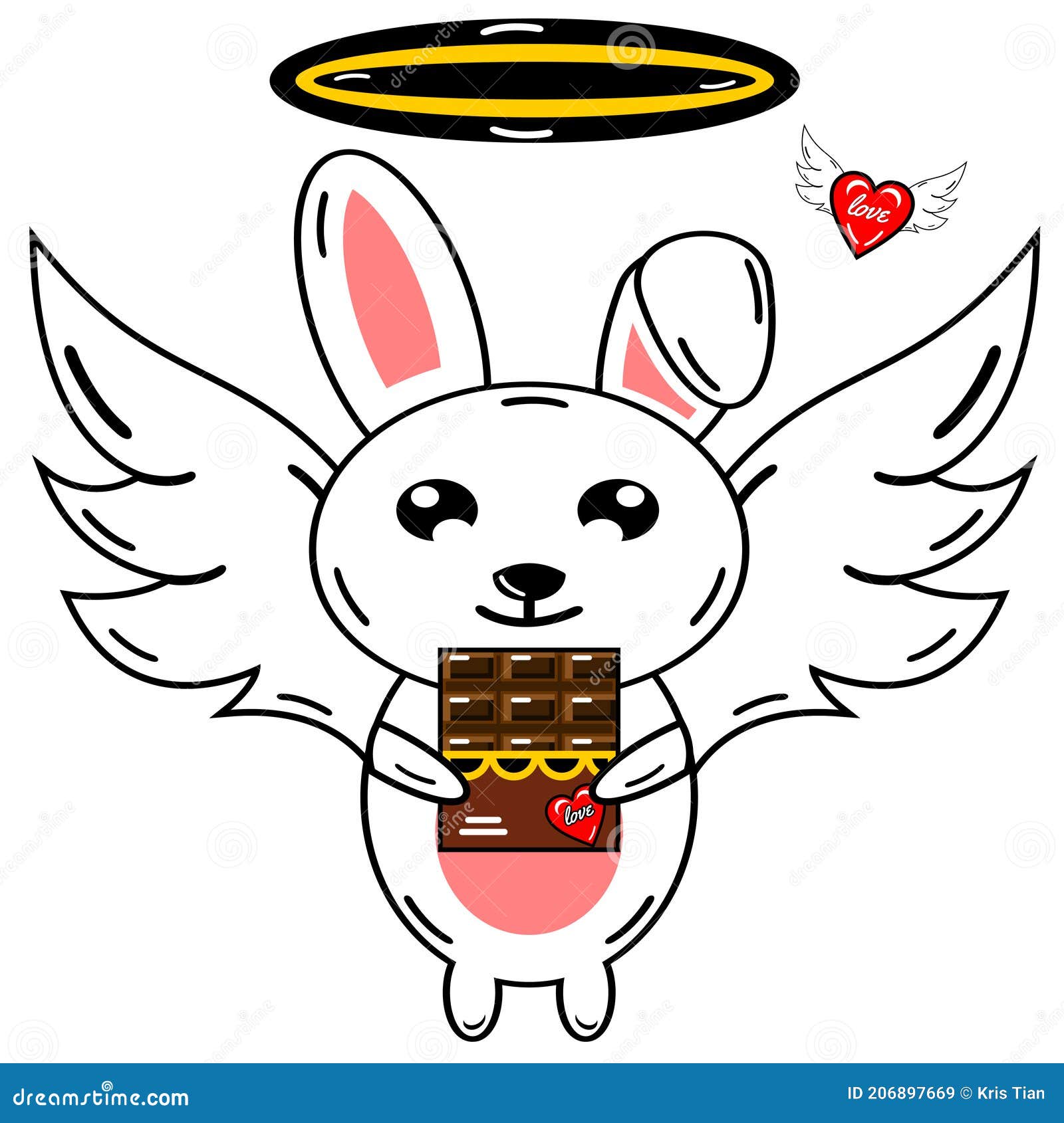 Kawaii Rabbit Eat Chocolate Stock Vector - Illustration of character ...