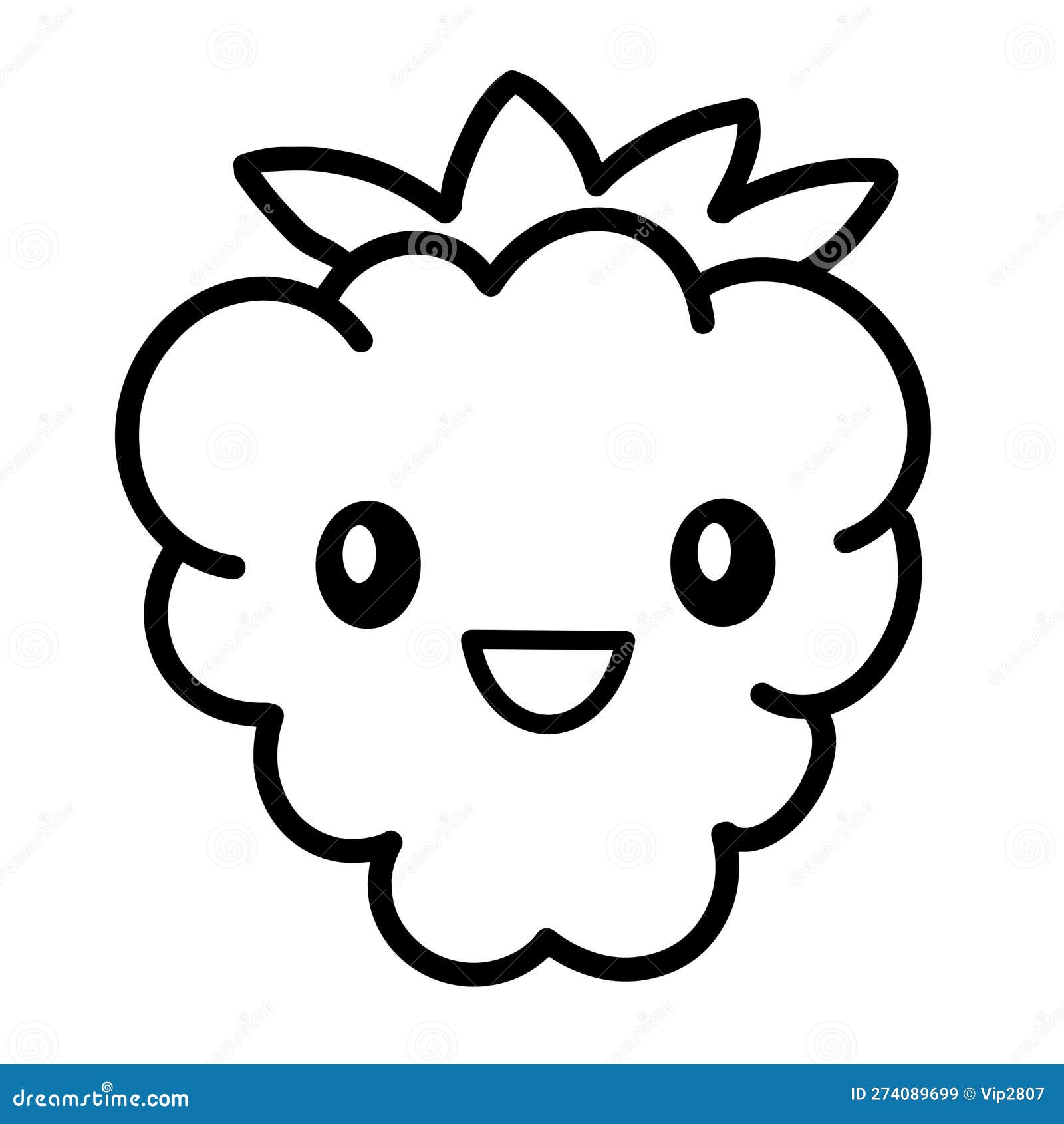 Kawaii Raspberry Seamless Pattern Fun Cartoon Vector Illustration, Cute ...