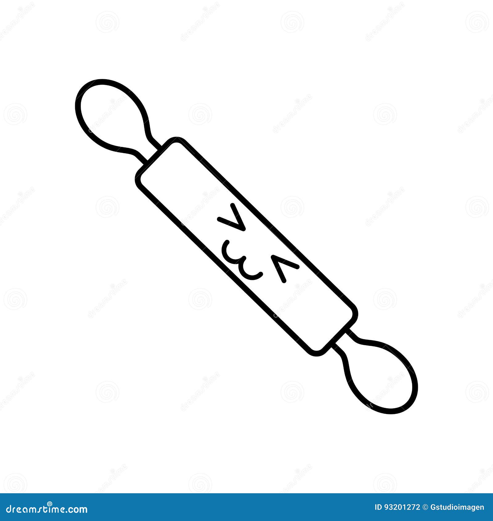Kawaii rolling pin cartoon stock vector. Illustration of cylinder ...