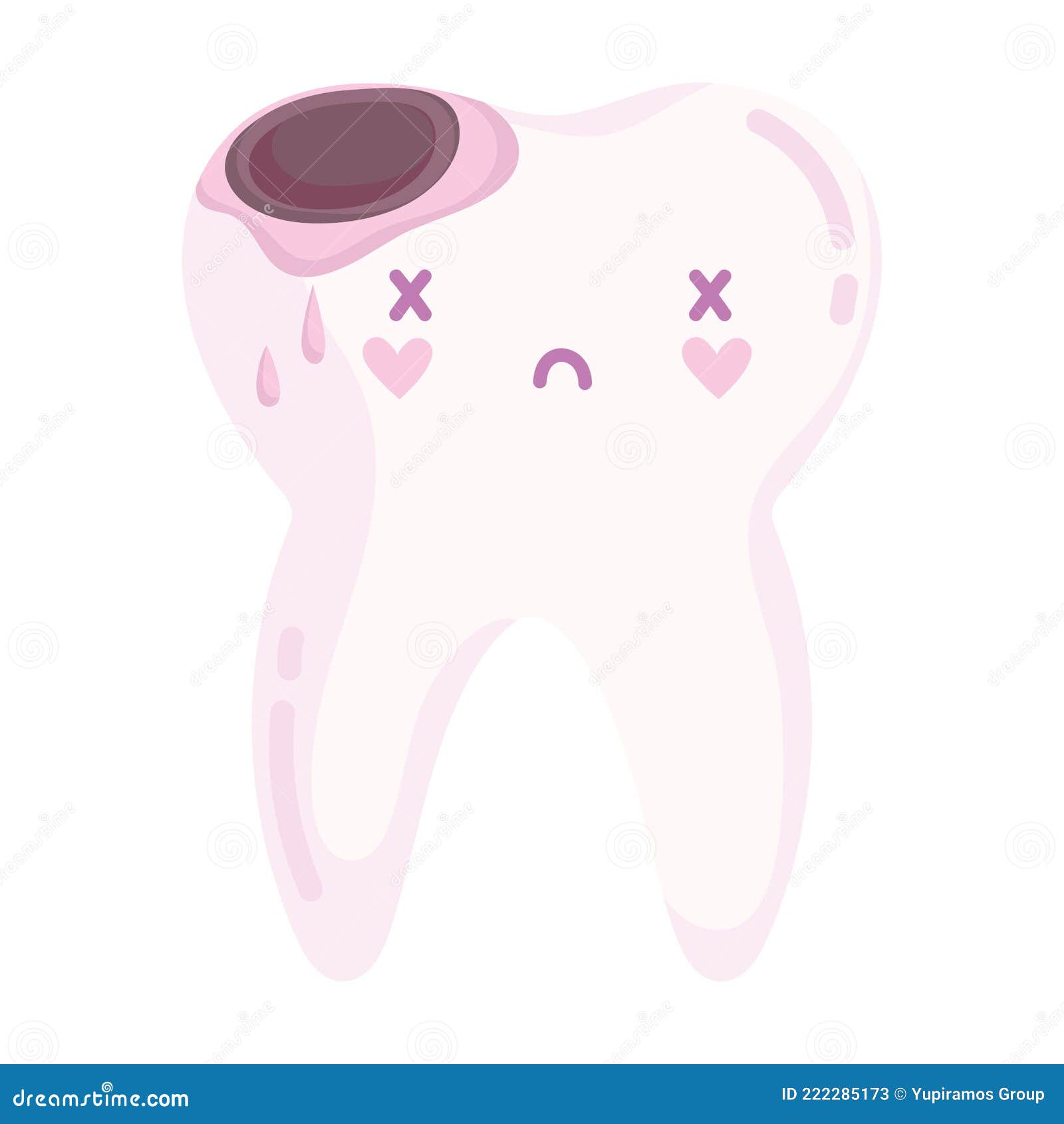 Kawaii sad tooth stock vector. Illustration of face - 222285173