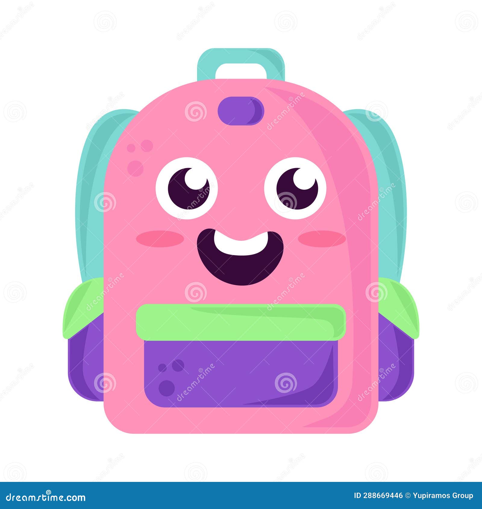 Kawaii school backpack stock illustration. Illustration of design ...