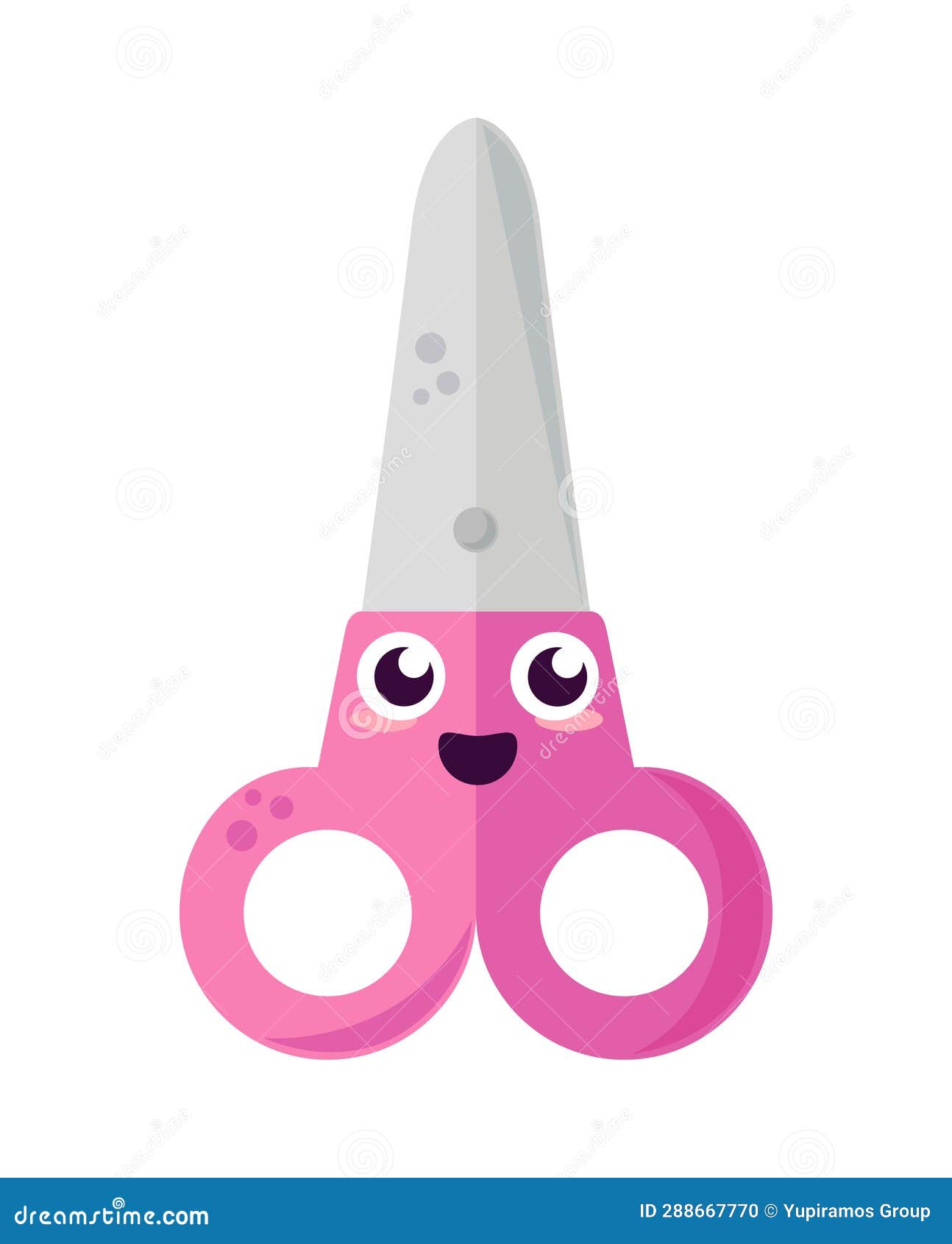 Kawaii school scissors stock illustration. Illustration of supplie ...