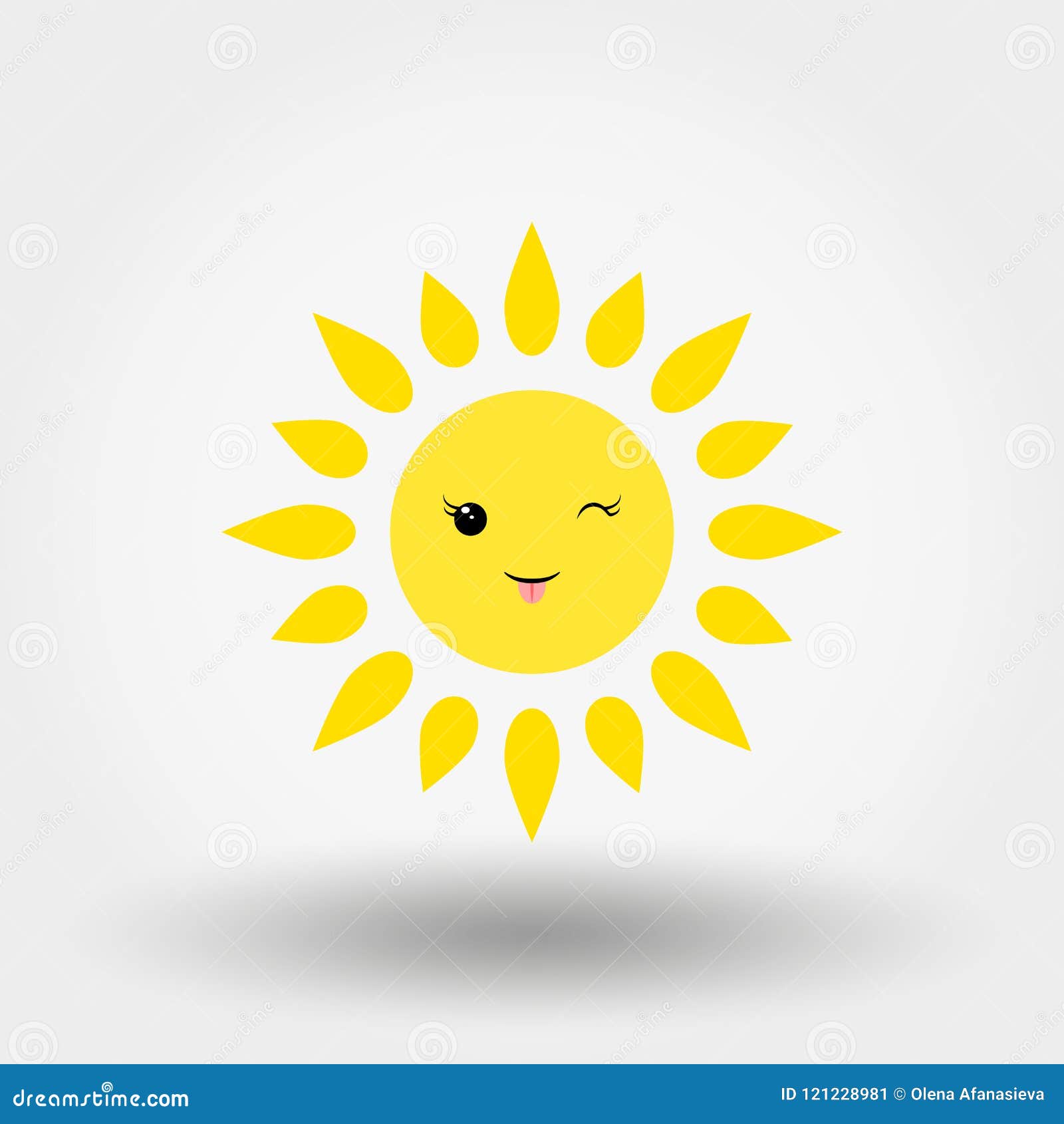 Winking Icon Girl Woman Smile Emoticons Isolated Gray On White