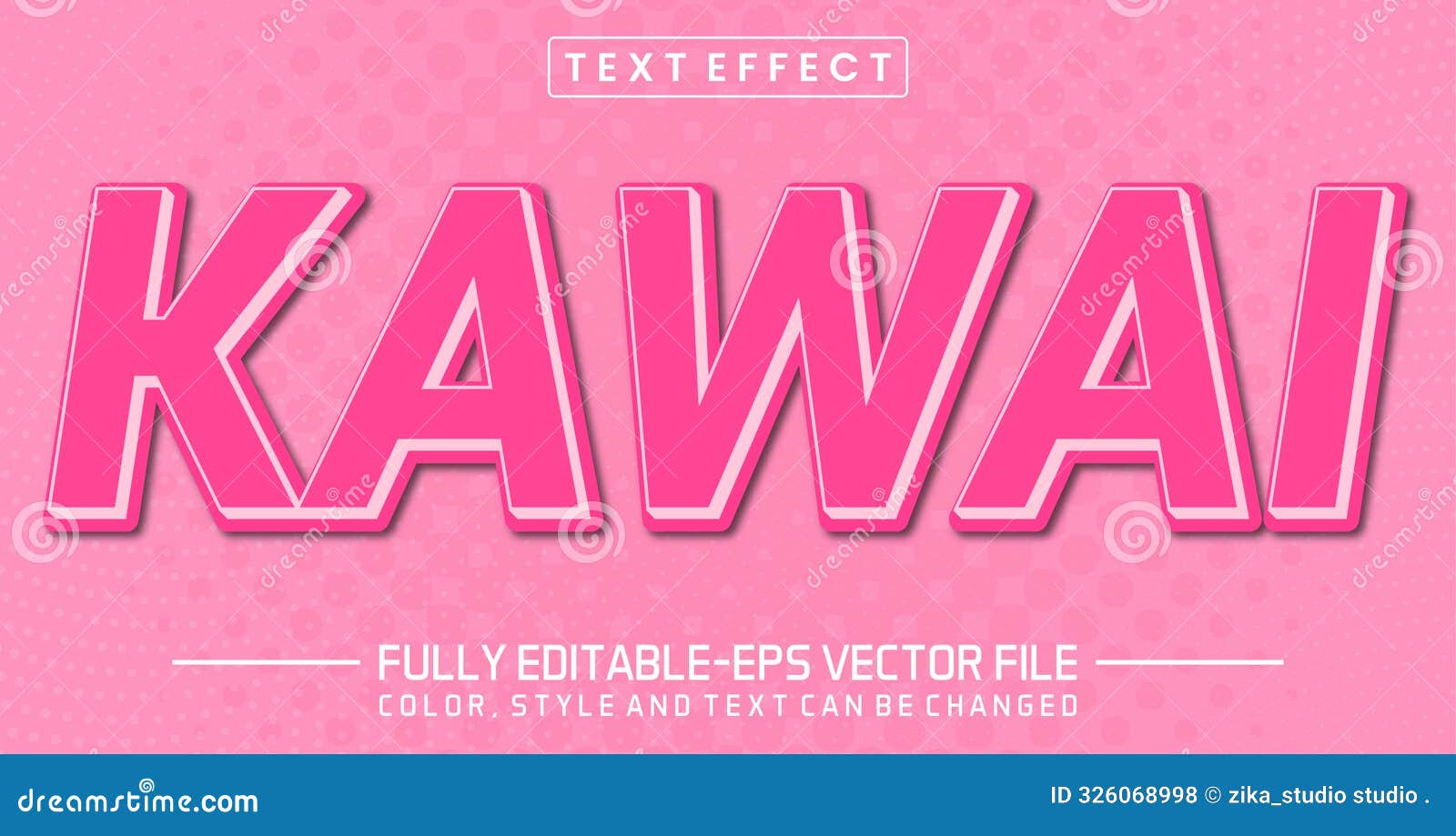 Kawaii Text Editable Style Effect Stock Illustration - Illustration of ...