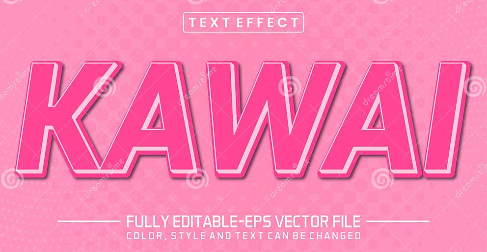 Kawaii Text Editable Style Effect Stock Illustration - Illustration of ...