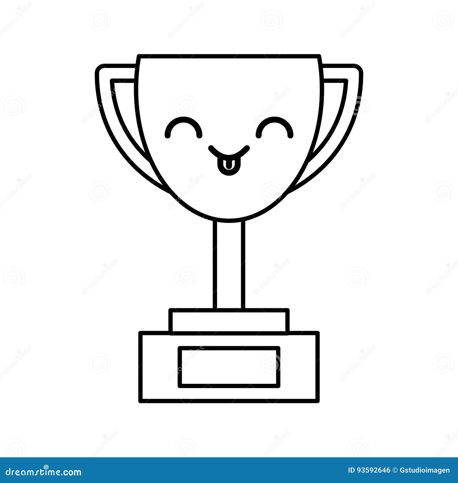 Kawaii trophy cartoon stock vector. Illustration of crystal - 93592646