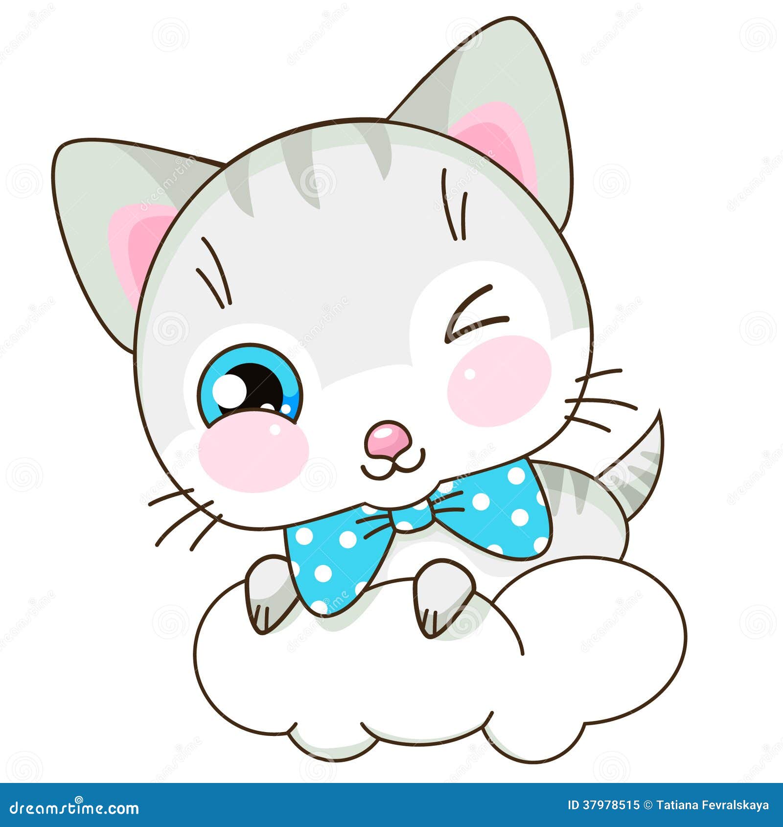 Kawaii weinig katje stock illustratie. Illustration of liefde - 37978515