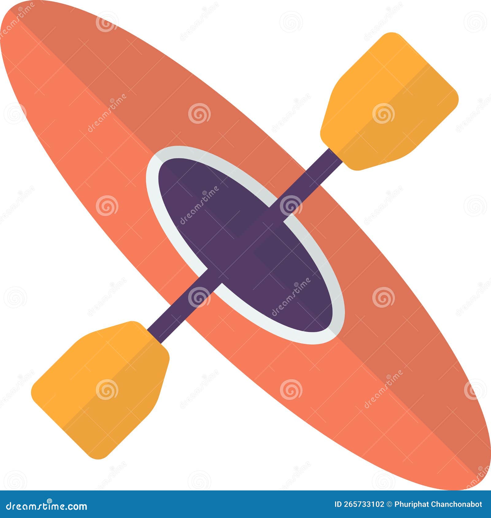 Kayak from Above Illustration in Minimal Style Stock Vector ...
