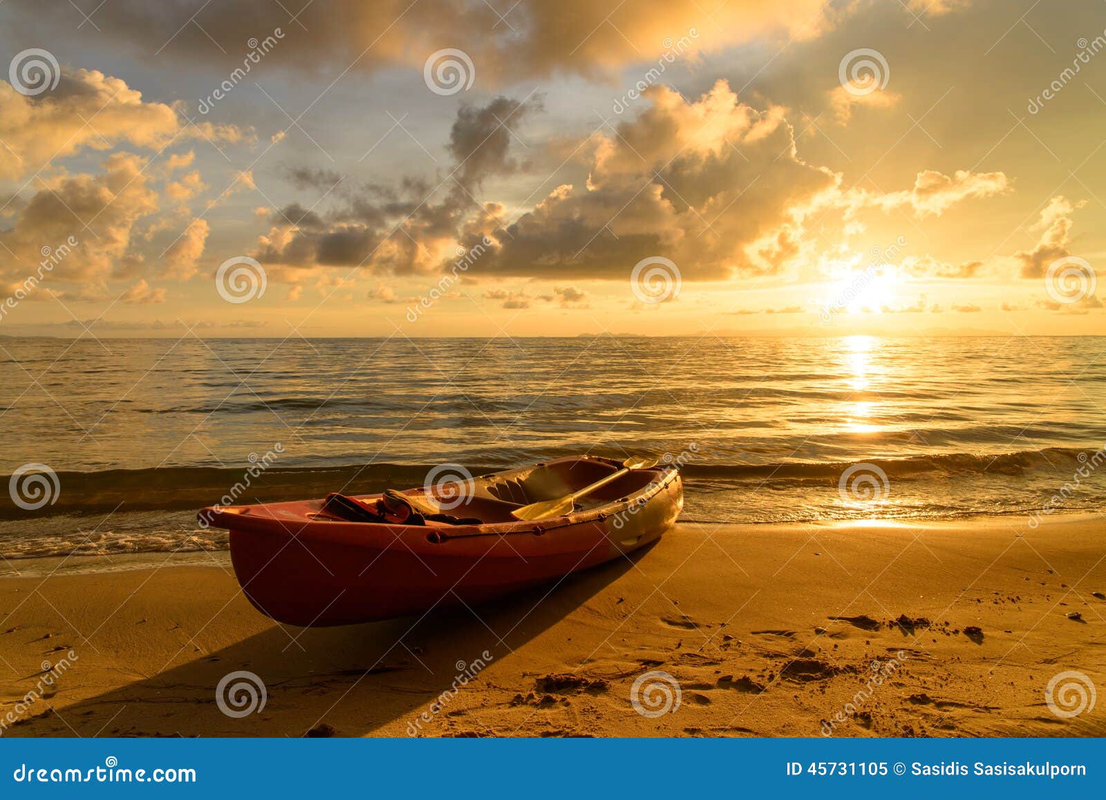 Kayak on a beach stock image. Image of golden, sunny - 45731105