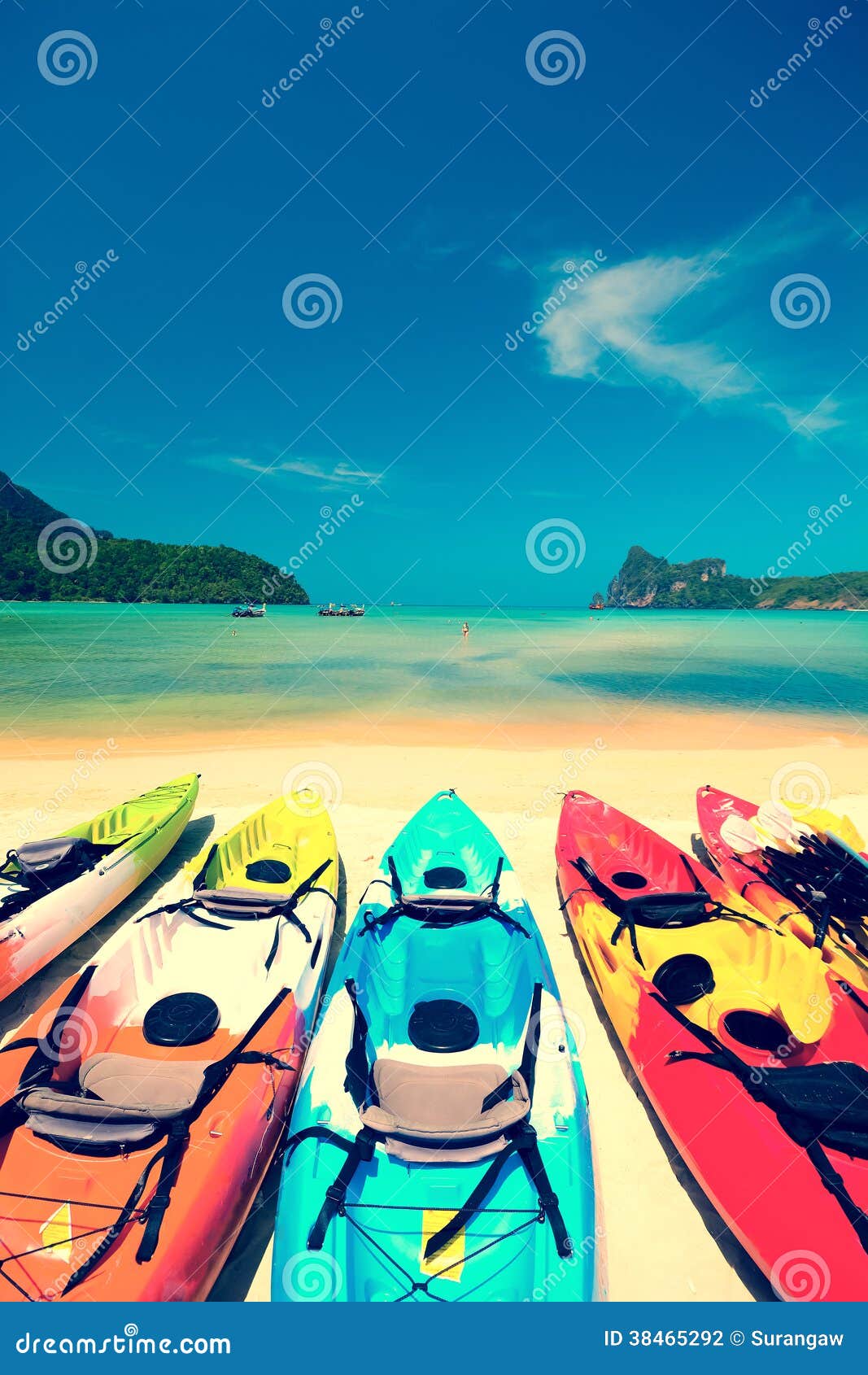 Kayak in Beautiful Beach in Thailand Stock Photo - Image of blue ...