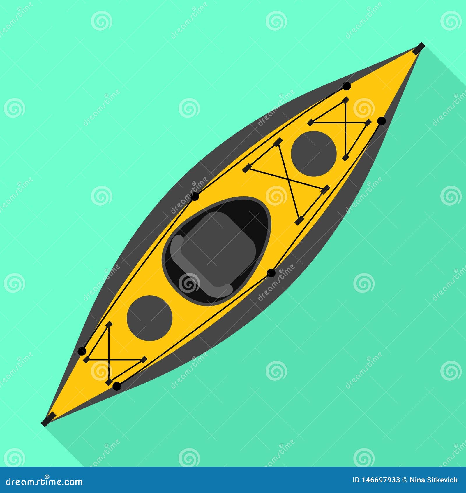 Kayak Boat Icon, Flat Style Stock Vector - Illustration of healthy ...