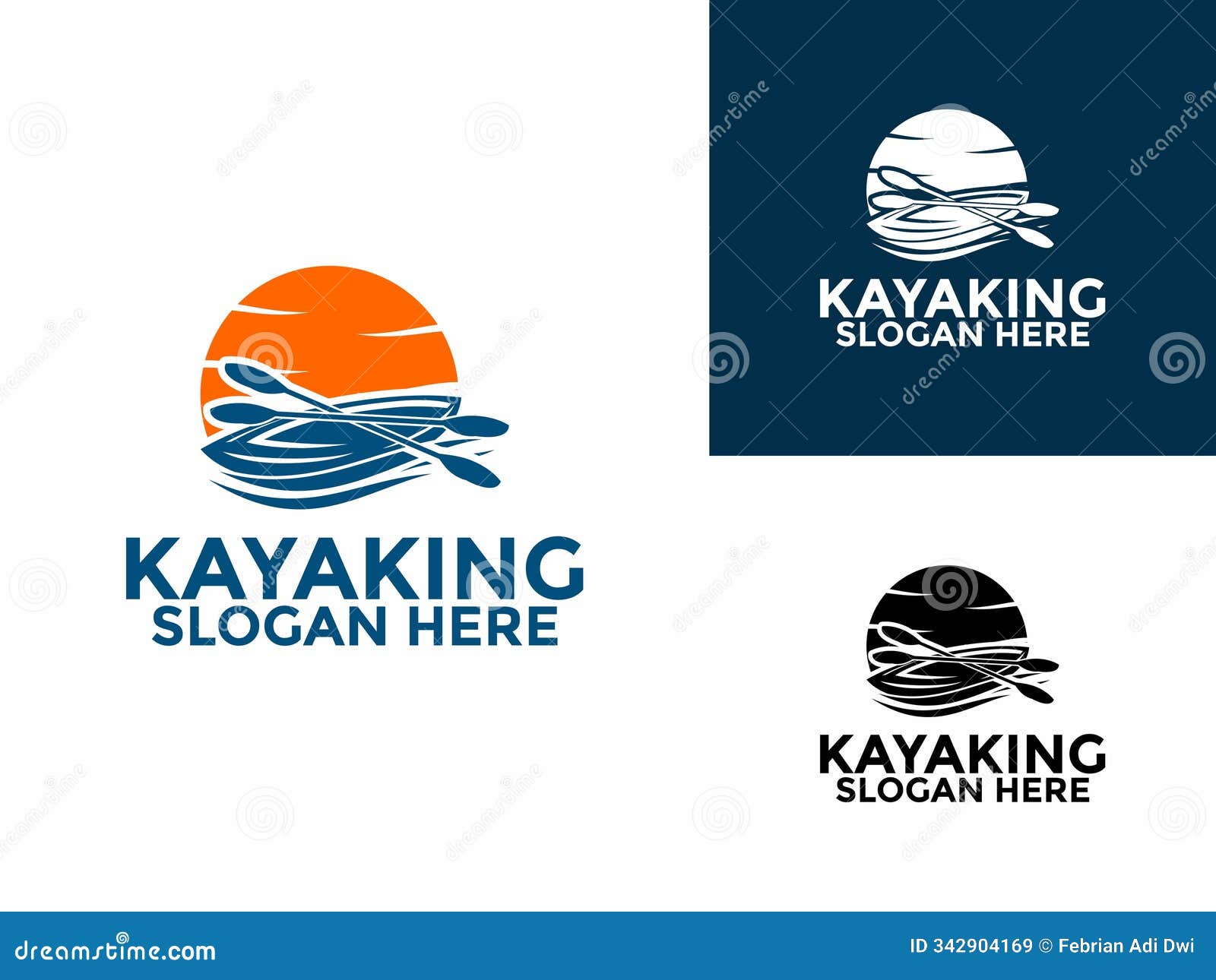 Kayak Boat Paddle Logo Vector, River Stream Kayaking Logo Design, Ocean ...