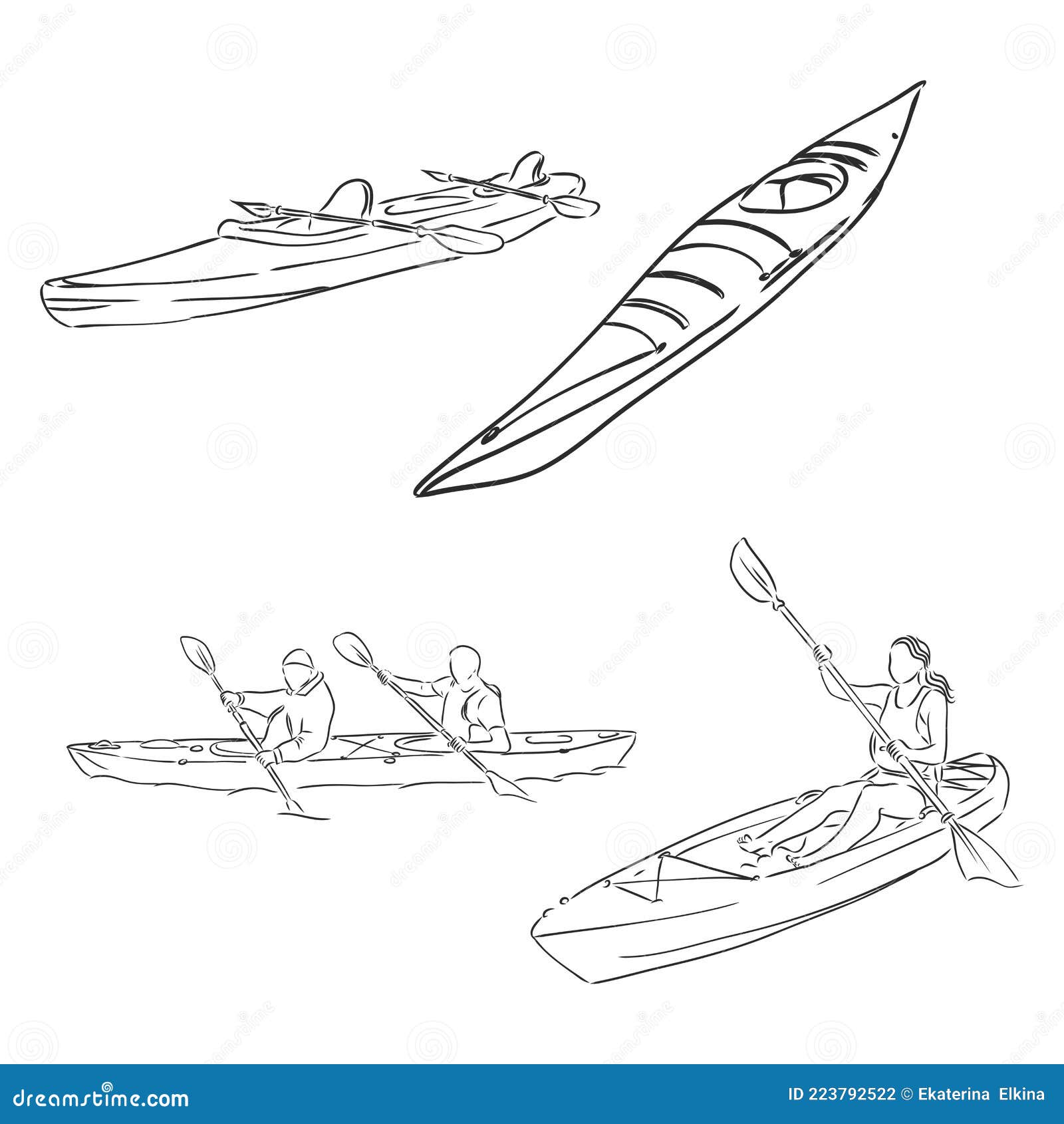 Kayak Dessin Vectoriel Illustration Kayak Vectoriel Illustration ...
