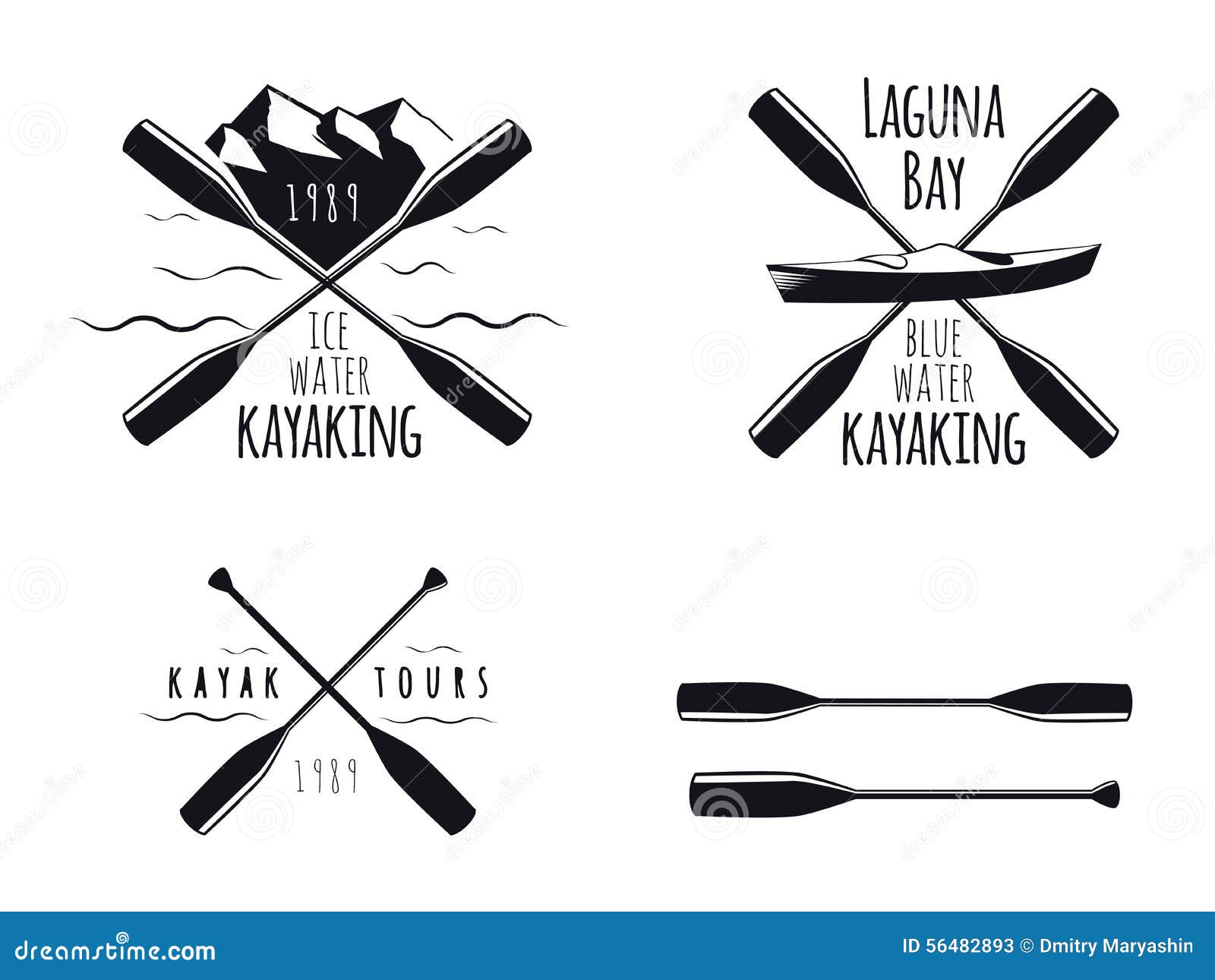 Kayak Icons stock vector. Illustration of retro, activity - 56482893