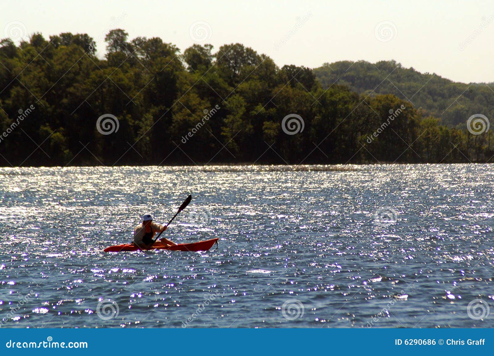 Kayak on lake stock photo. Image of peaceful, person, green - 6290686