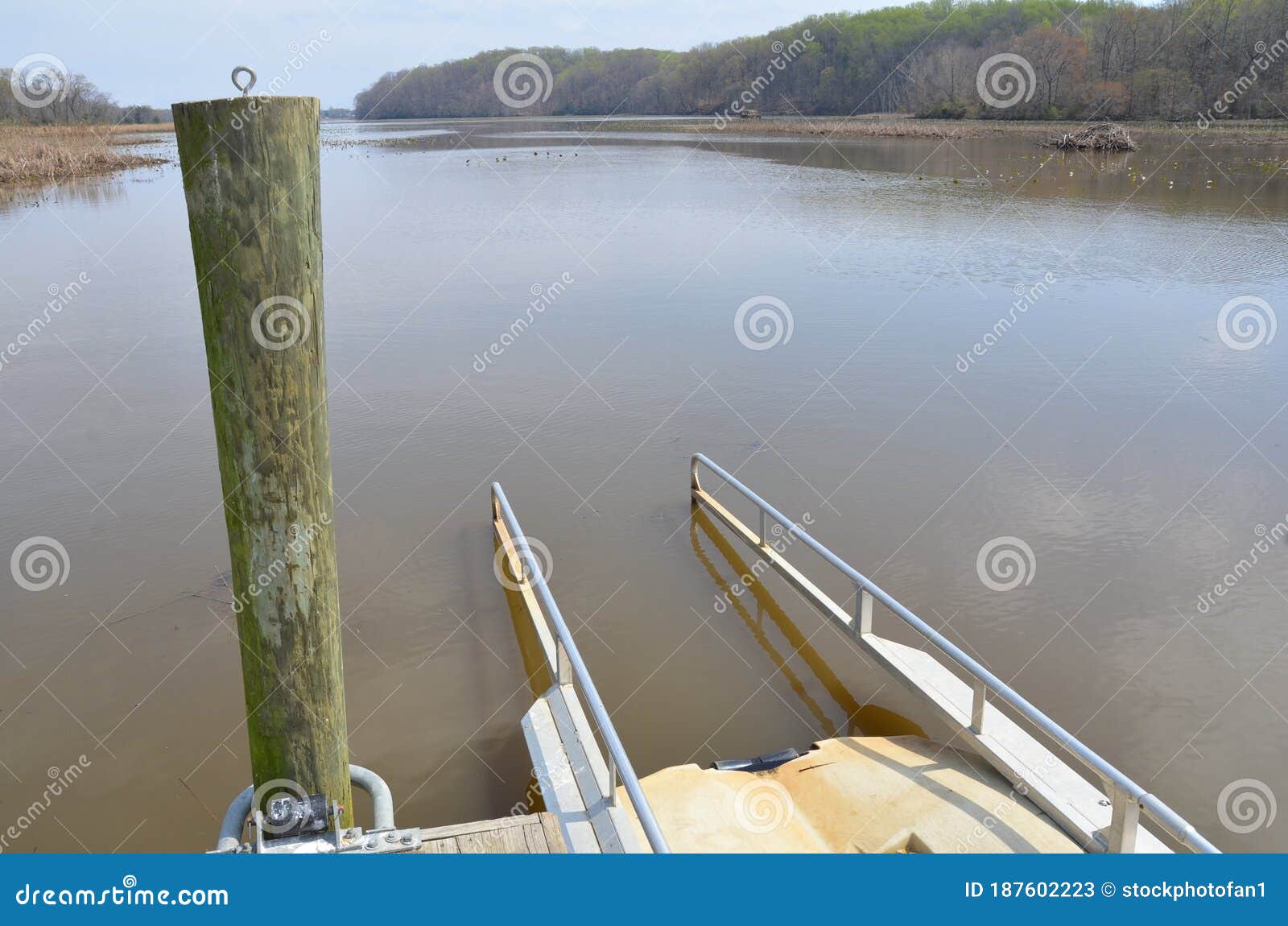 Kayak Launch Ramp with River or Lake Water Stock Image - Image of ...
