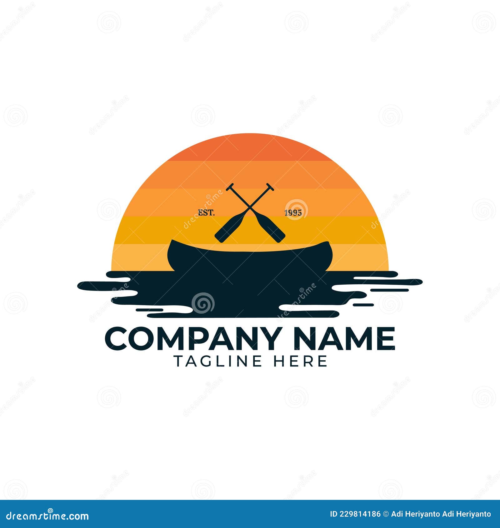 Vintage Kayak Logo Design Vector Stock Vector - Illustration of lake ...