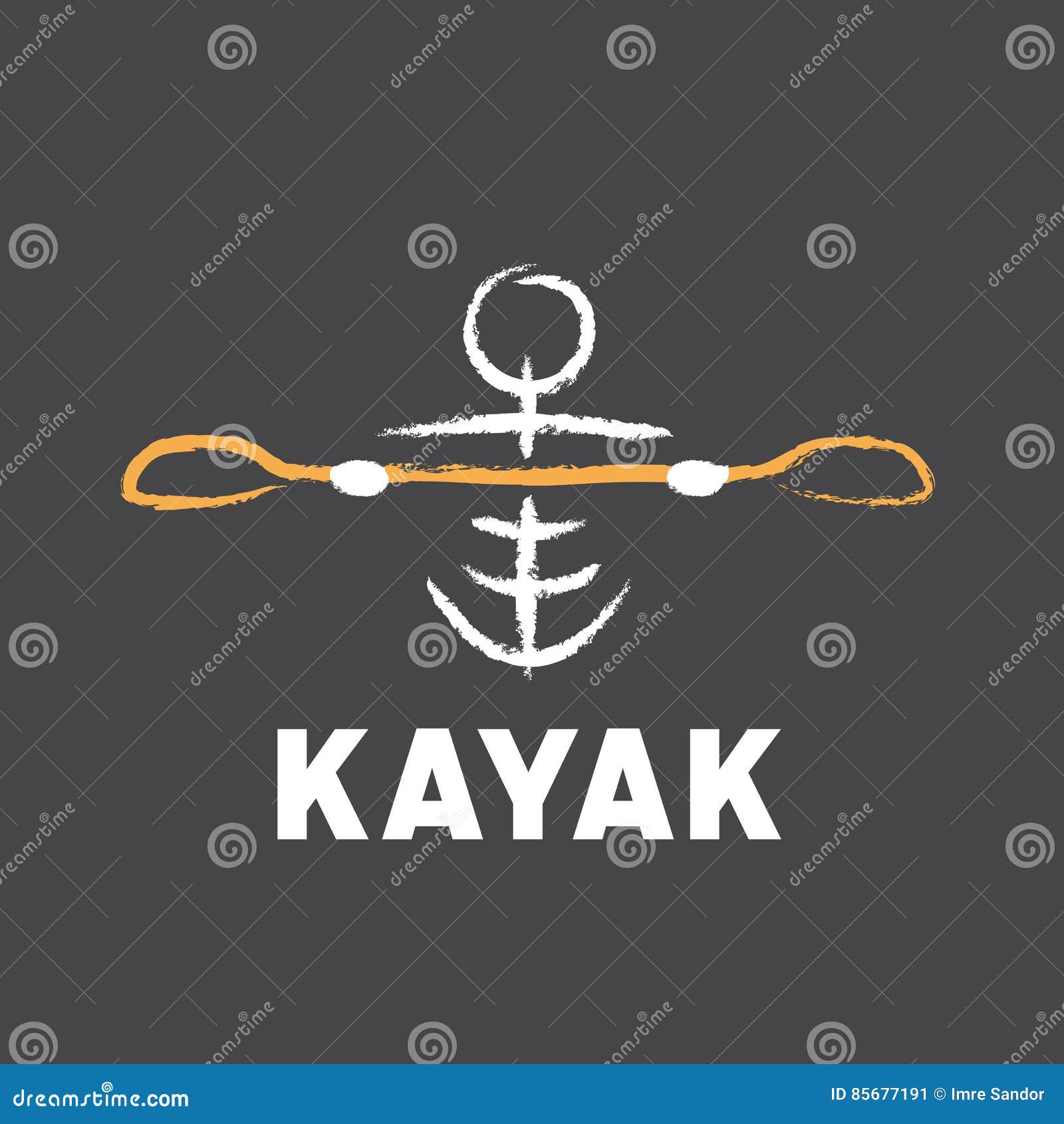 Kayak Logo Created in Tribal Style Stock Vector - Illustration of move ...