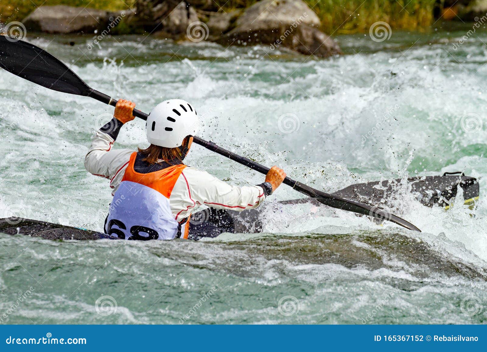 Kayak in the rapids stock photo. Image of lifestyle - 165367152