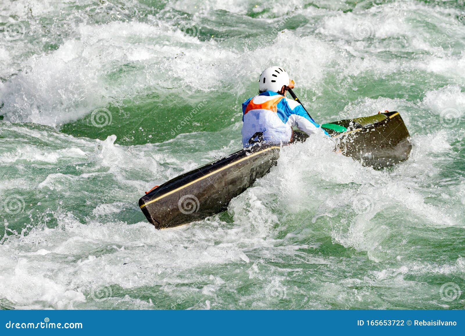 Kayak in the rapids editorial photography. Image of rafting - 165653722