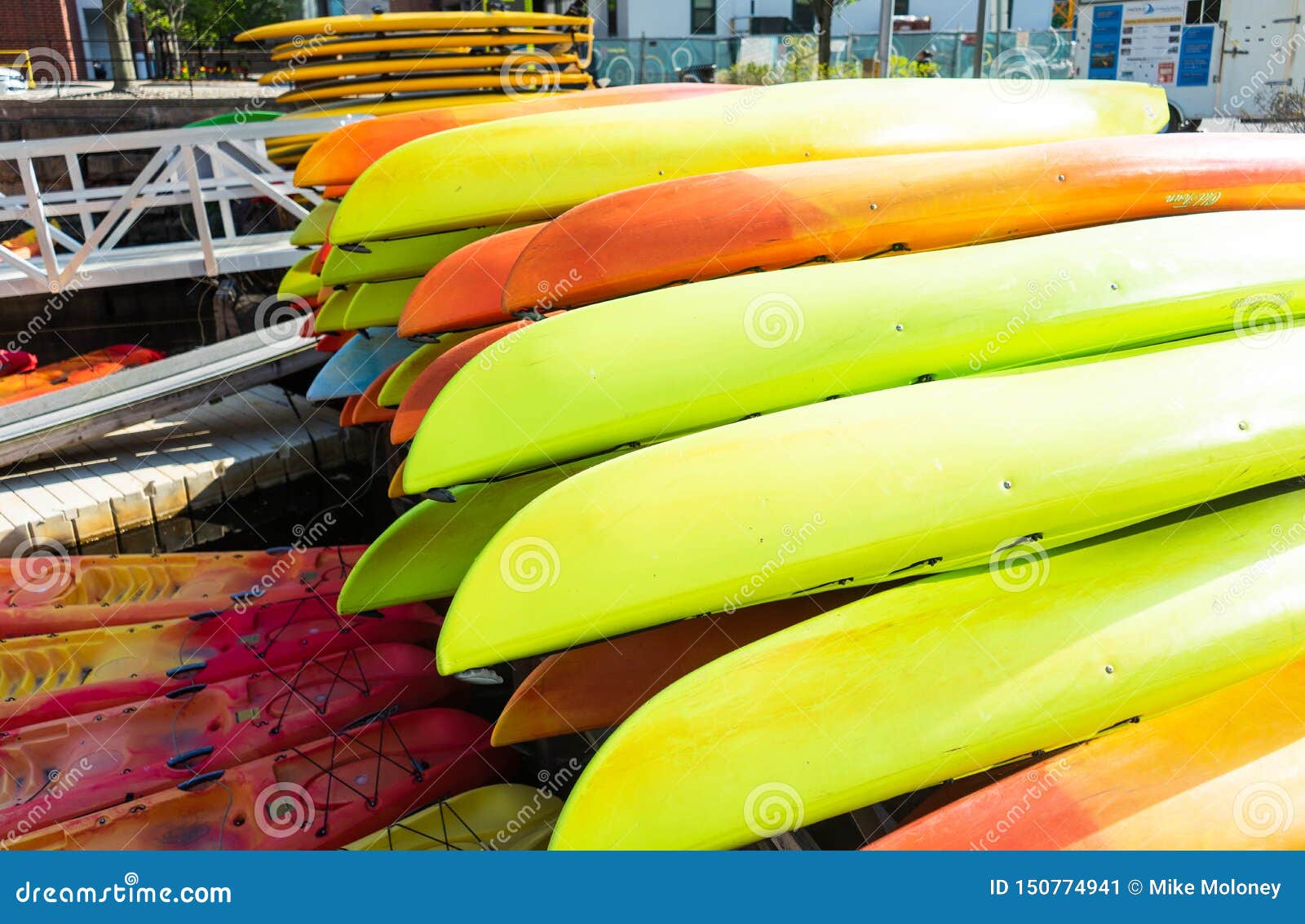 Kayak Rentals at the Harbor in Boston, MA Stock Image - Image of river ...