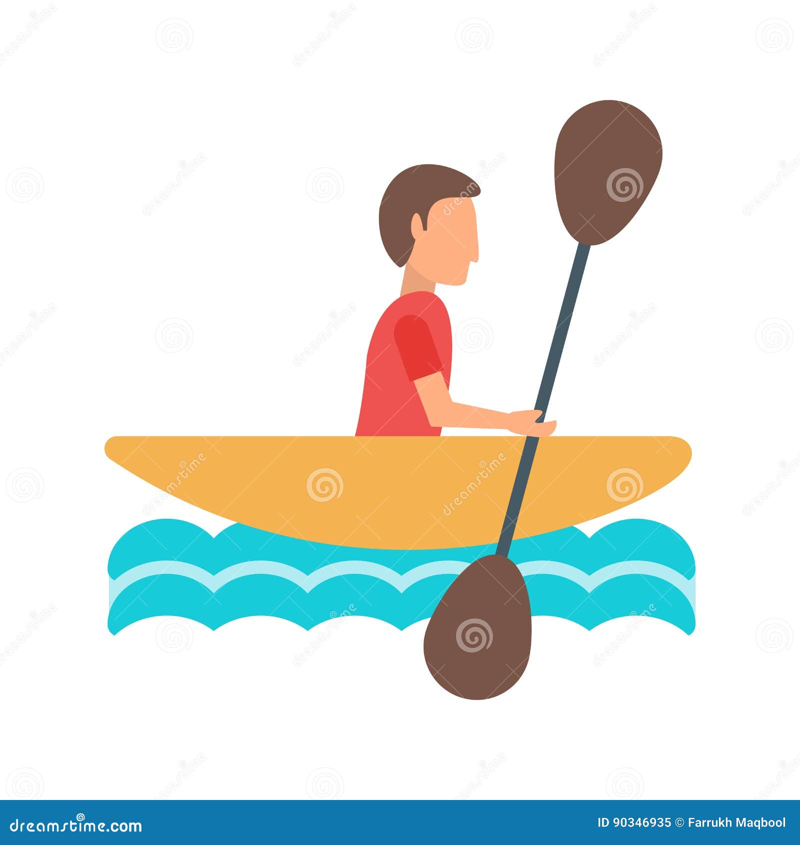 Kayak stock vector. Illustration of lake, canoe, kayak - 90346935