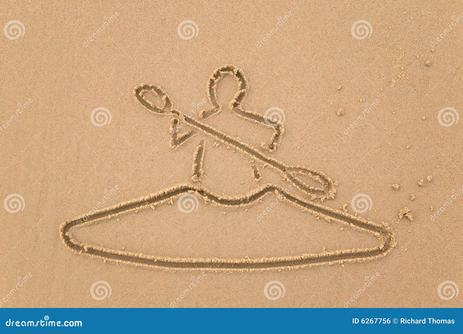Kayak sand drawing stock photo. Image of paddling, drawing - 6267756