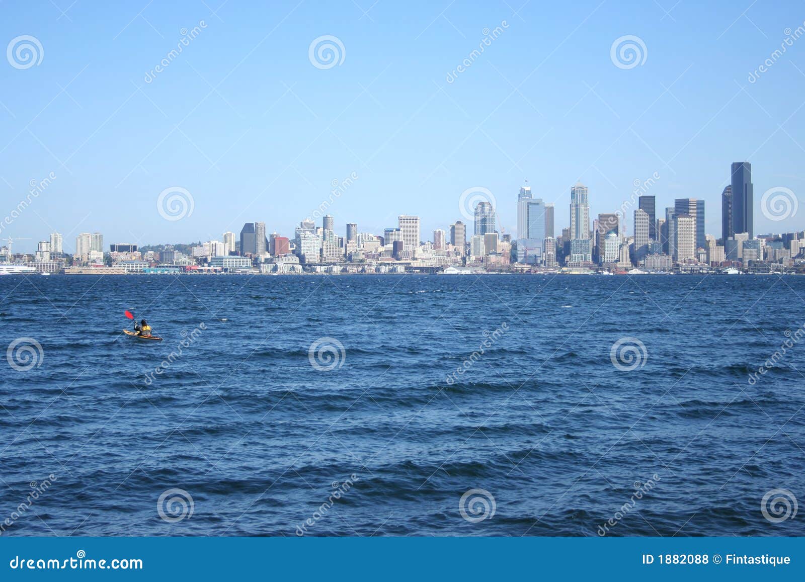 Kayak and seattle skyline stock photo. Image of buildings - 1882088